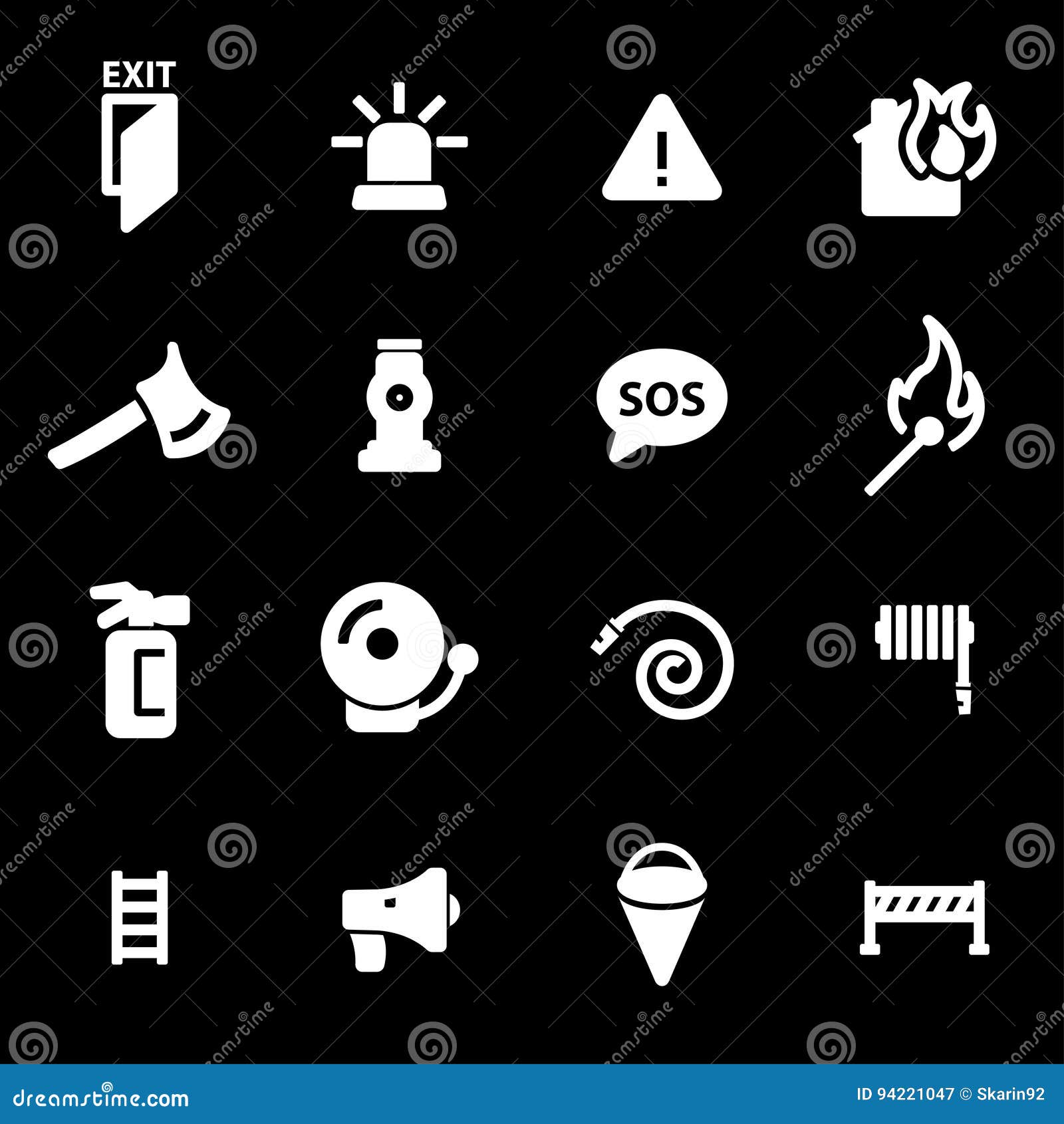 Firefighter Icons Cartoon Vector | CartoonDealer.com #7804237