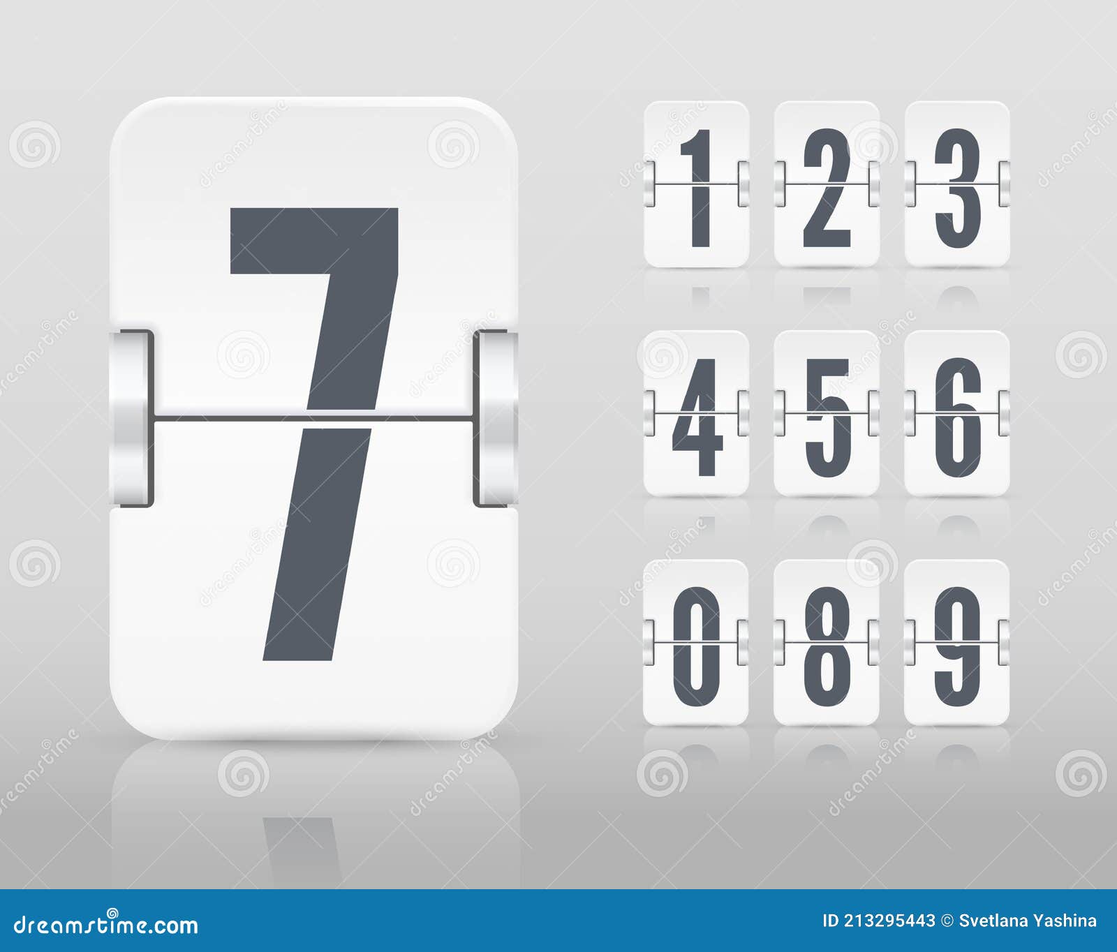 Vector White Flip Scoreboard Template with Numbers and Reflections for ... Vector White Flip Scoreboard Template with Numbers and Reflections for ...