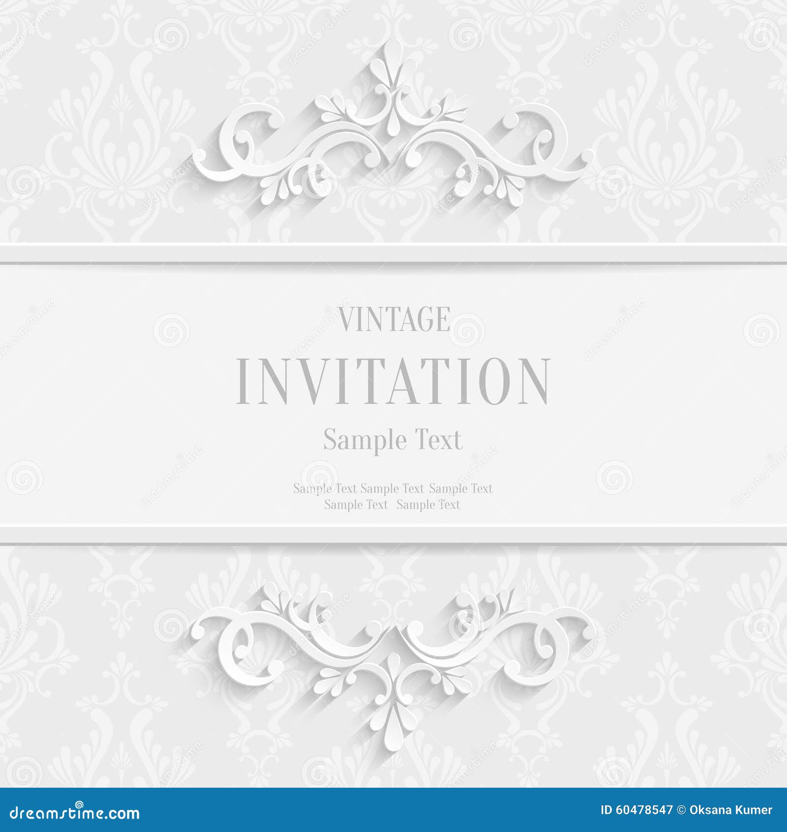Vector White Floral 3d Christmas Invitation Cards Background Stock ...
