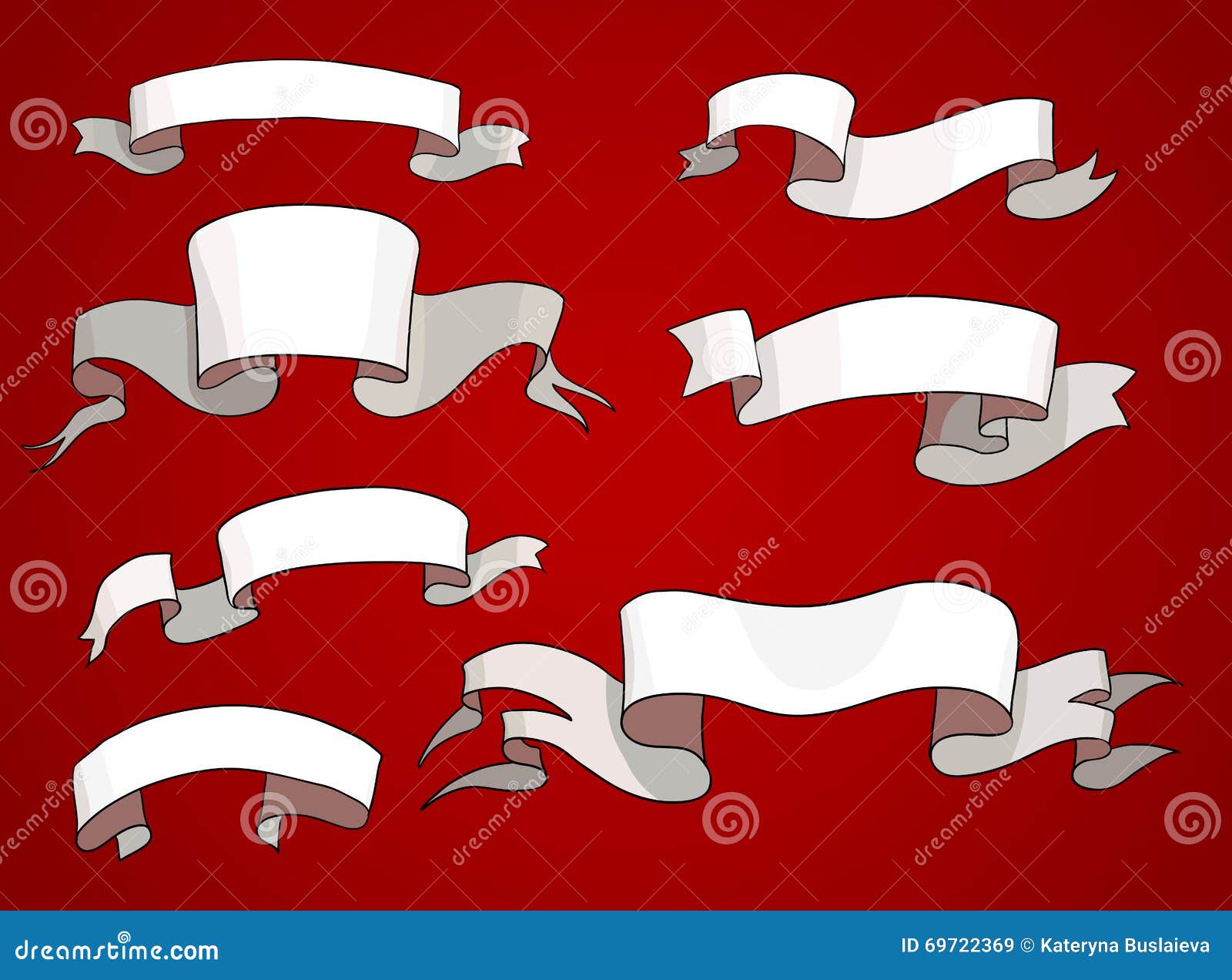 Vector White Fluttering Ribbons Stock Vector - Illustration of empty ...