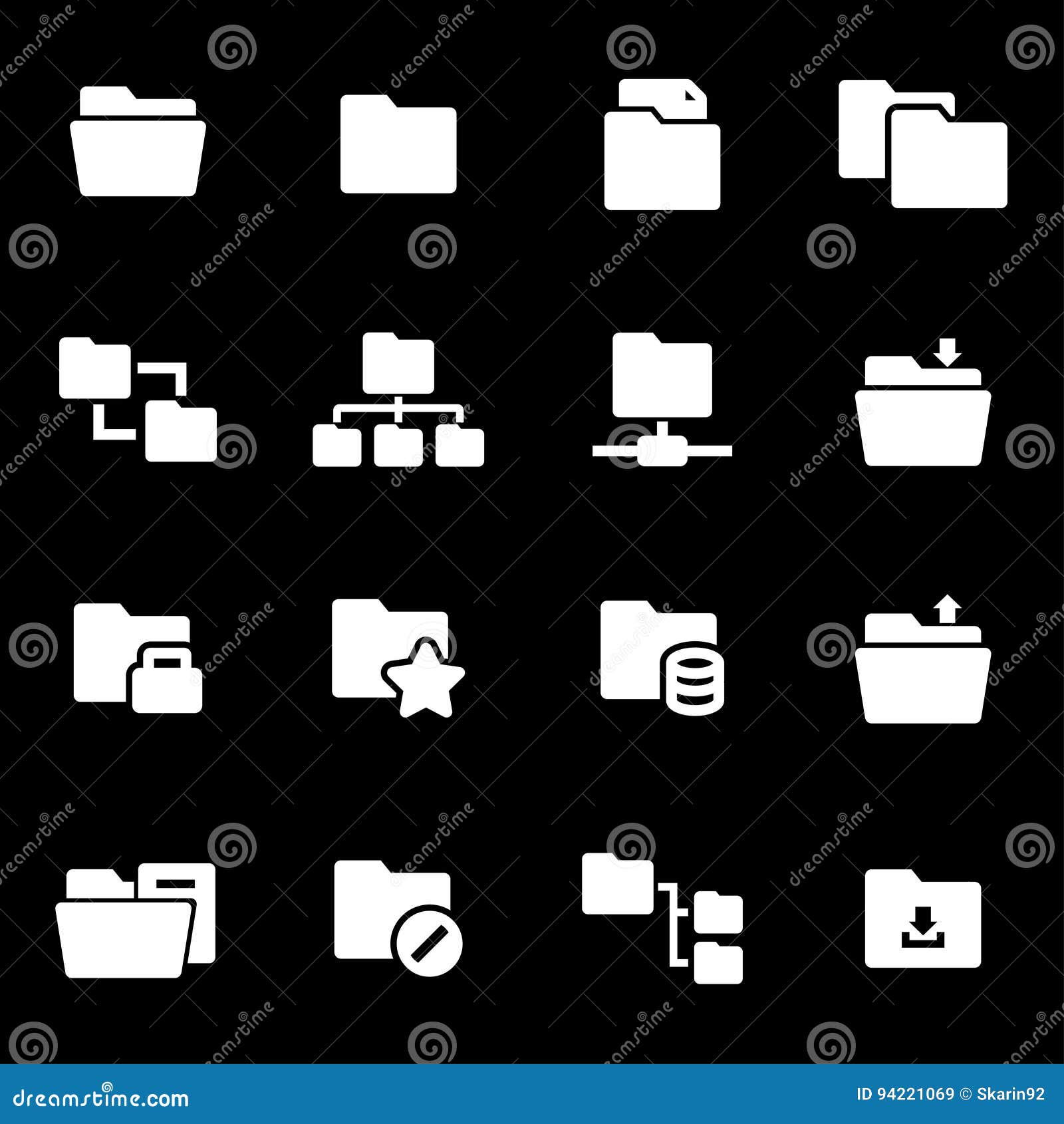 Vector White Folder Icons Set Stock Illustration - Illustration of ...
