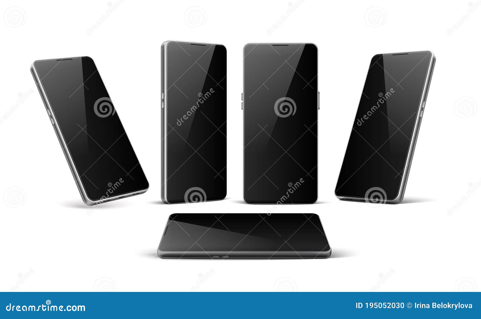 Frameless Smartphone With White Screen Isolated On White Background ...