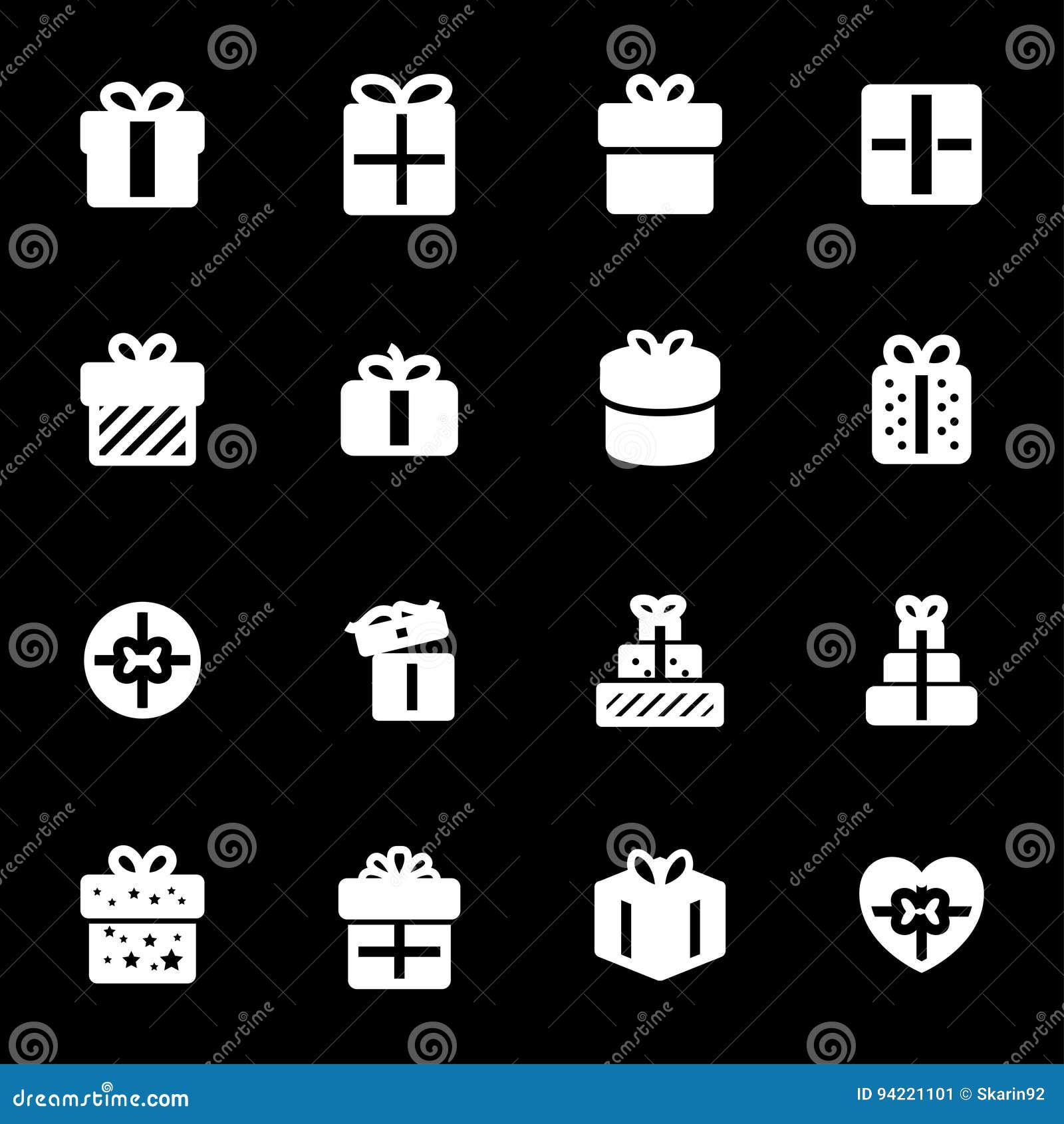 Vector White Gift Icons Set Stock Illustration - Illustration of offer ...