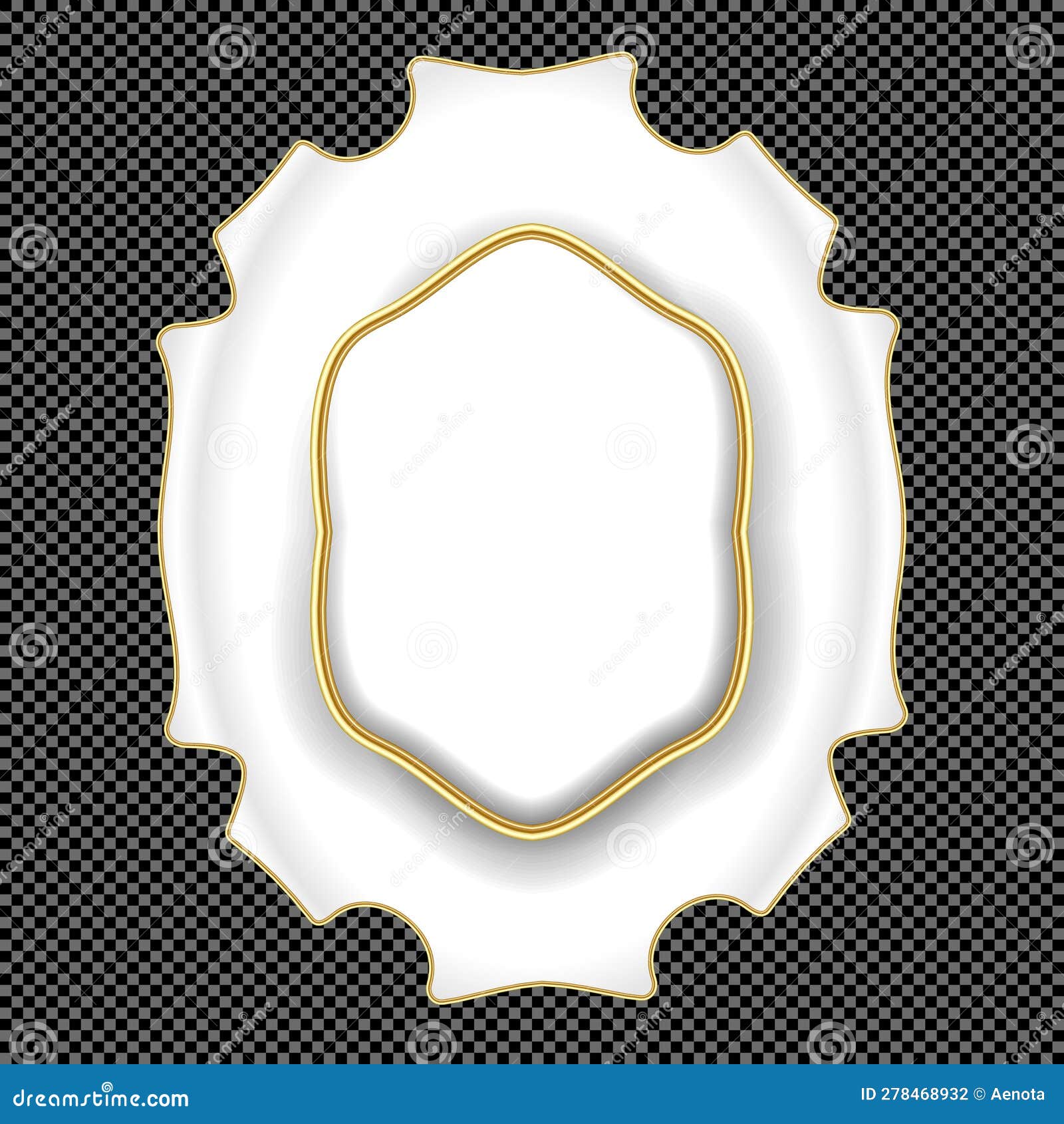 Vector White and Gold Classical Cartouche Stock Vector - Illustration ...