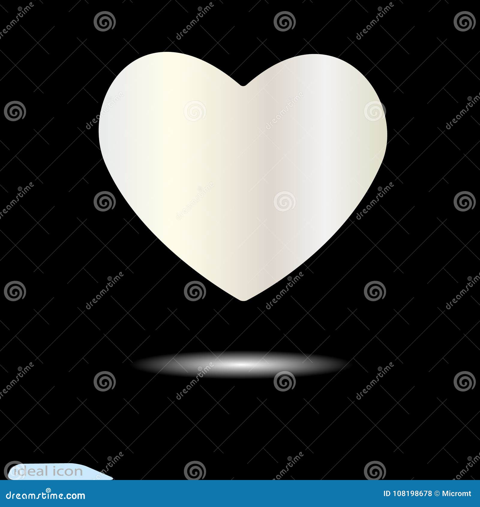 Vector. White Heart for Valentine S Day. Symbol Love. Stock Vector ...