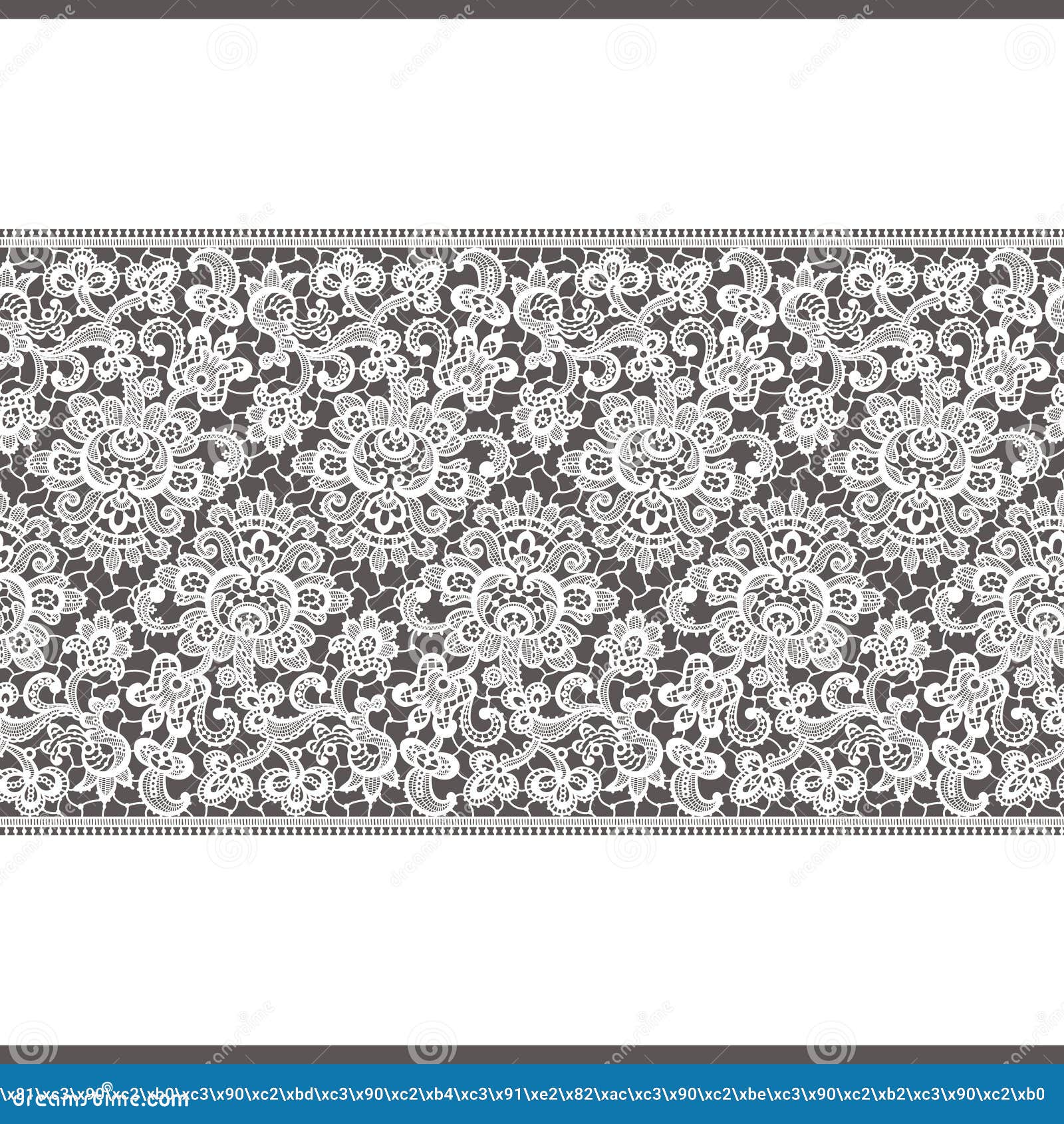 Vector White Lace Borders. Seamless Pattern Stock Vector - Illustration ...