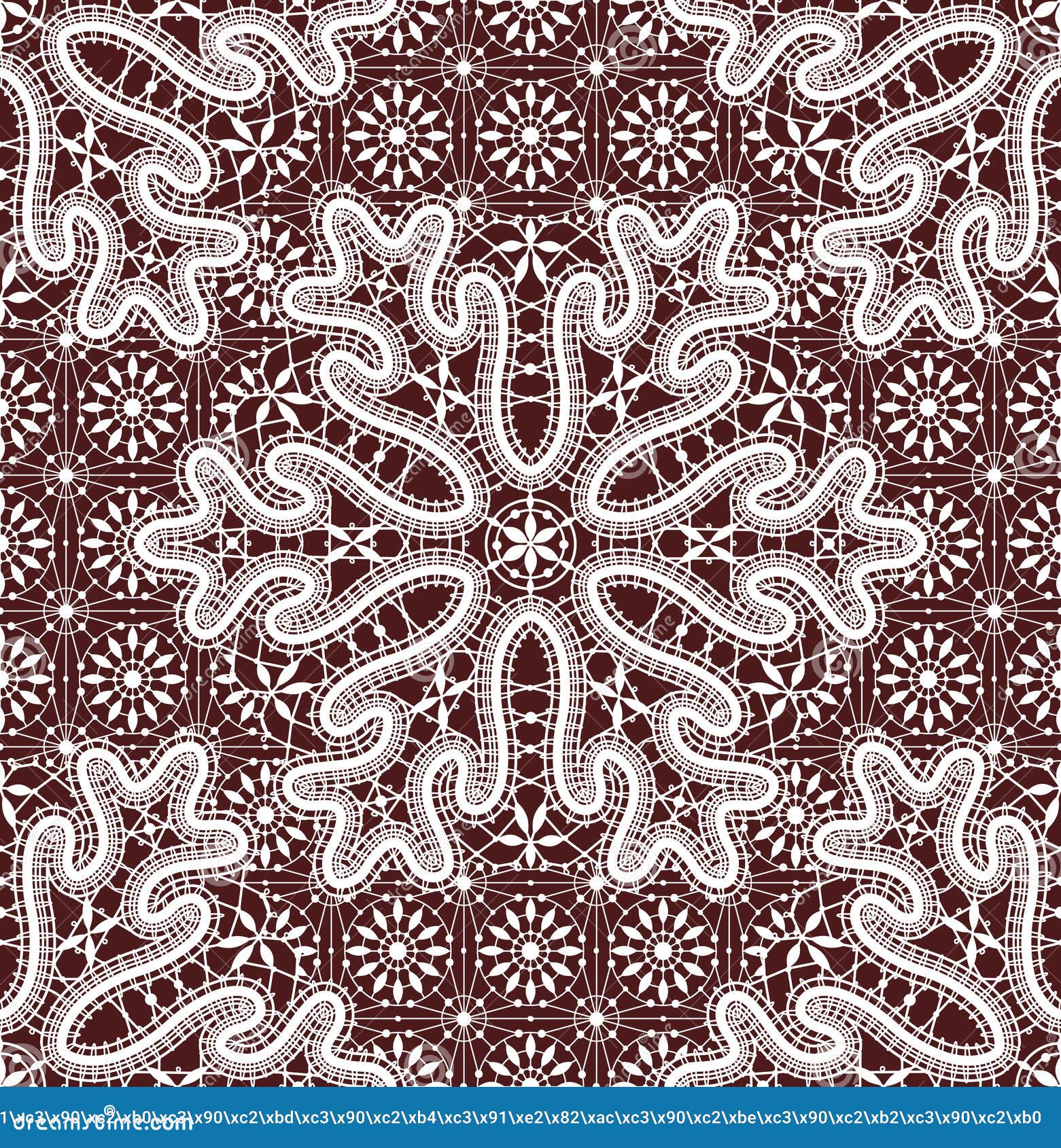 Vector Lace Snowflakes Seamless Pattern. Romantic Background. Stock ...