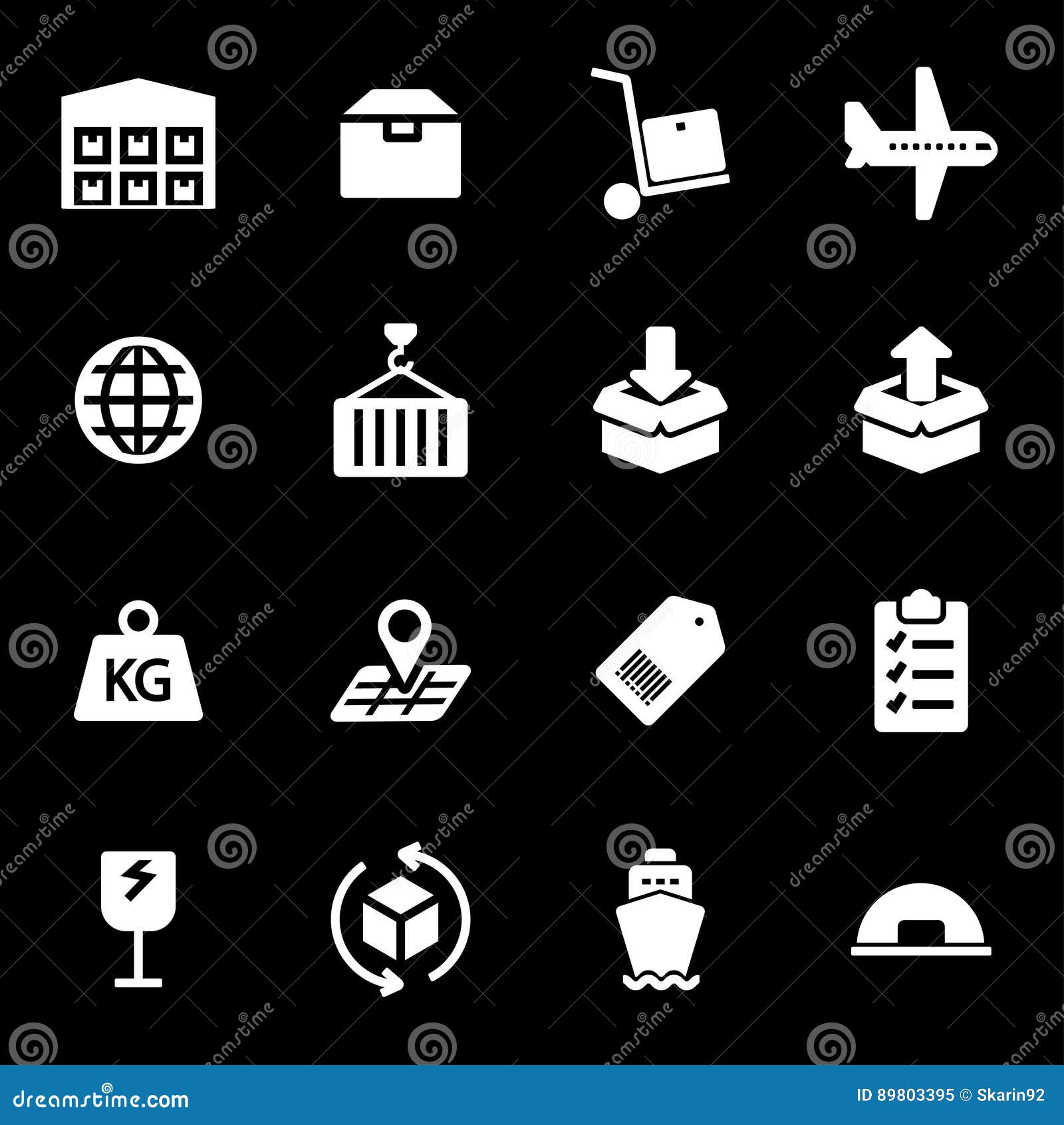 Vector White Logistics Icons Set Stock Illustration - Illustration of ...