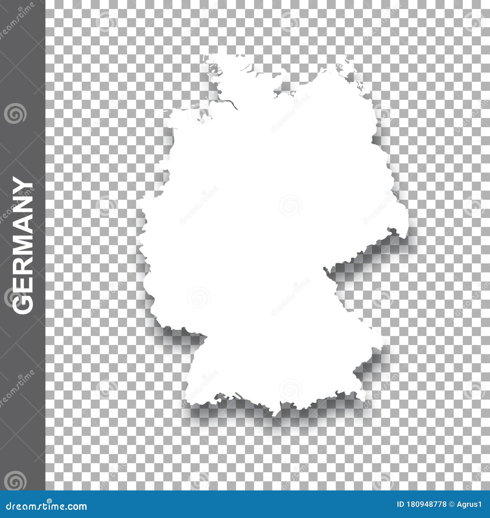 Vector White Map of Germany with Shadow on Transparent Background Stock ...