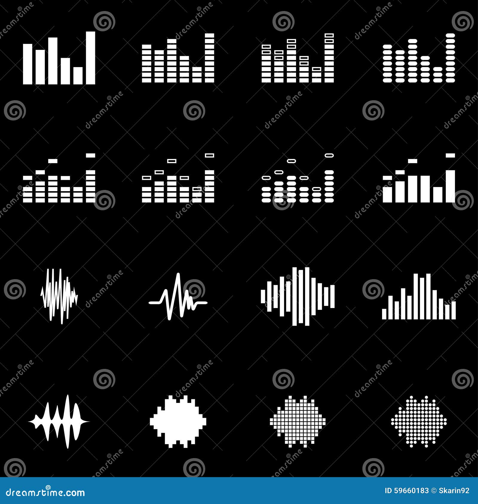 Soundwave Icon On White Background. Vector Illustration | CartoonDealer ...