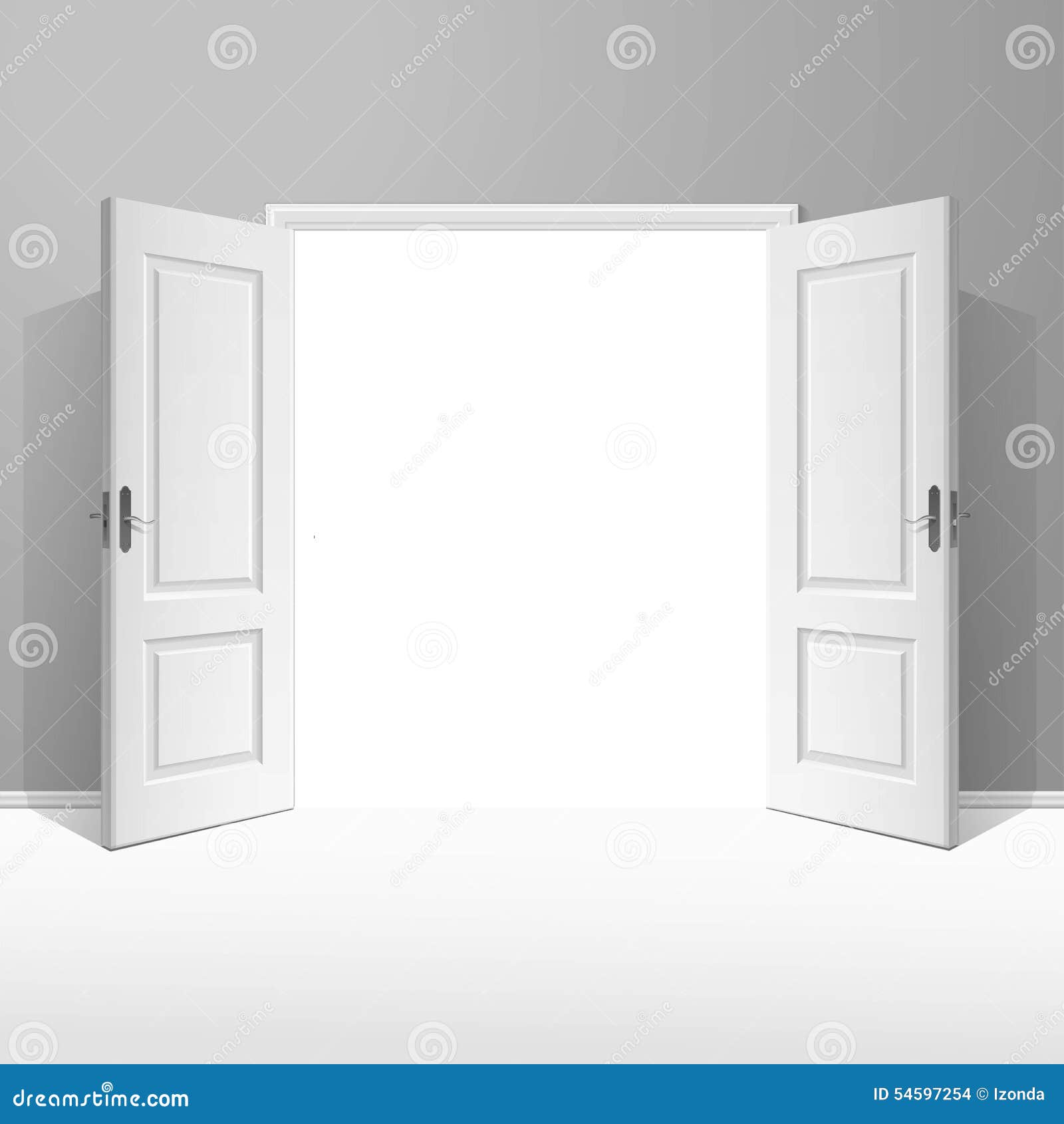 Vector White Open Door with Frame Stock Vector - Illustration of icon ...