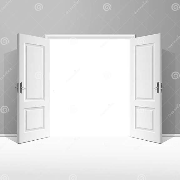 Vector White Open Door with Frame Stock Vector - Illustration of icon ...