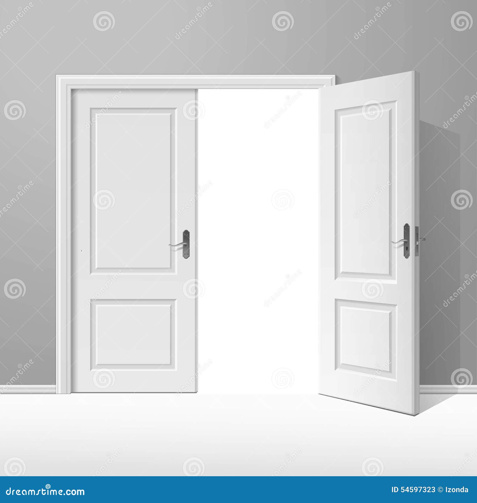 Vector White Open Door with Frame Stock Vector - Illustration of design ...
