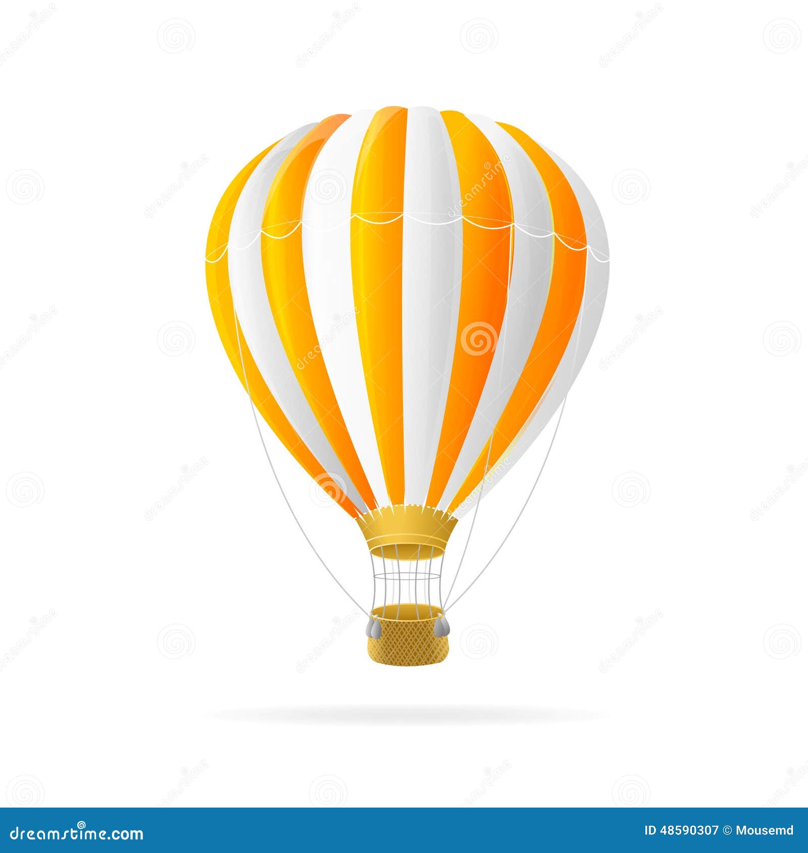 Vector White and Orange Hot Air Ballon Isolated Stock Vector ...