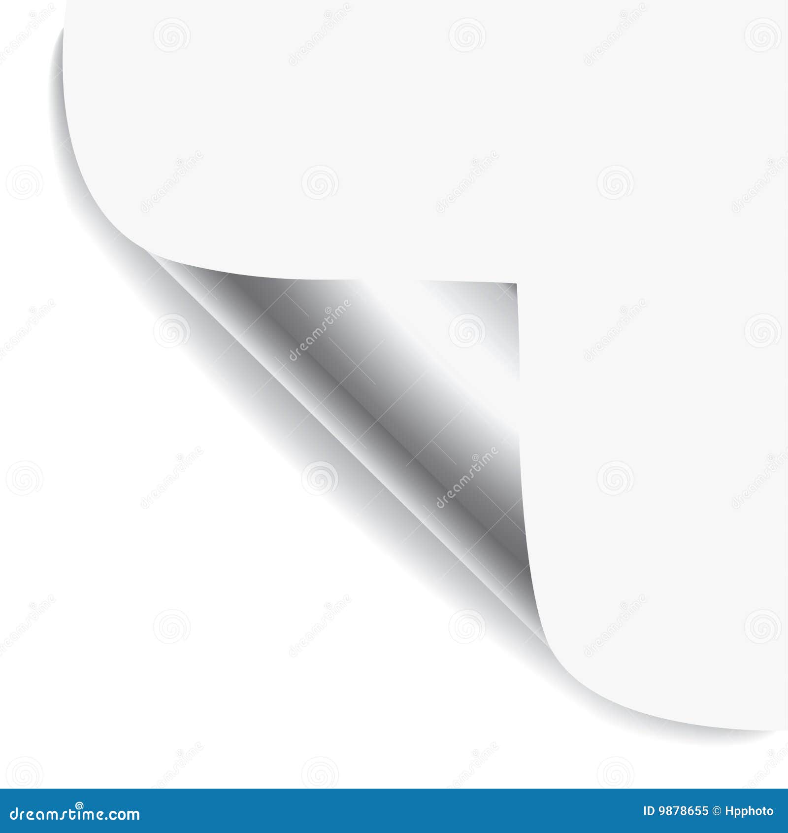 White Page Curl Corner On Blank Sheet Of Paper. Turn Paper Sticker With ...
