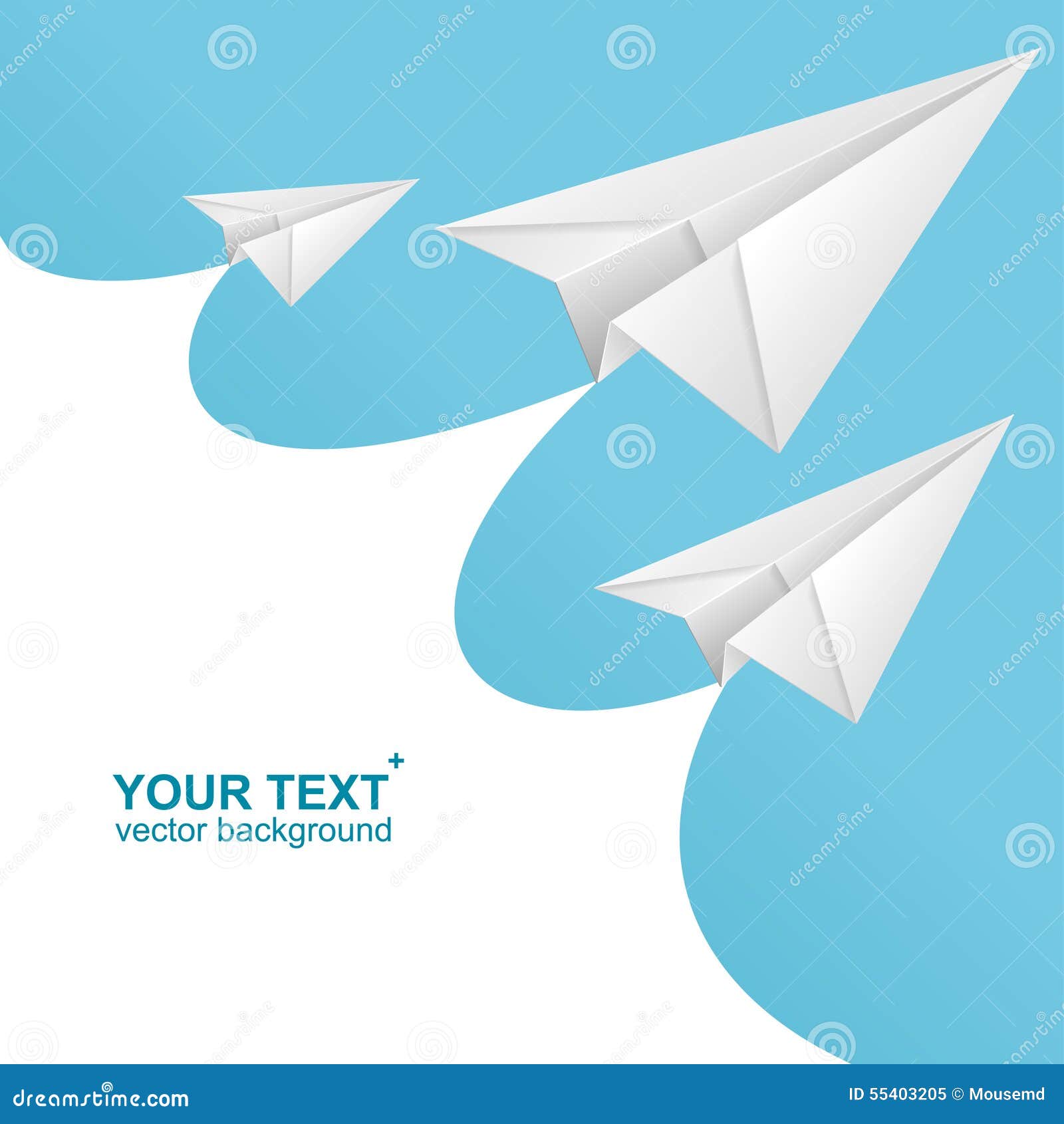 Vector White Paper Airplane Card and Text Box Stock Vector ...