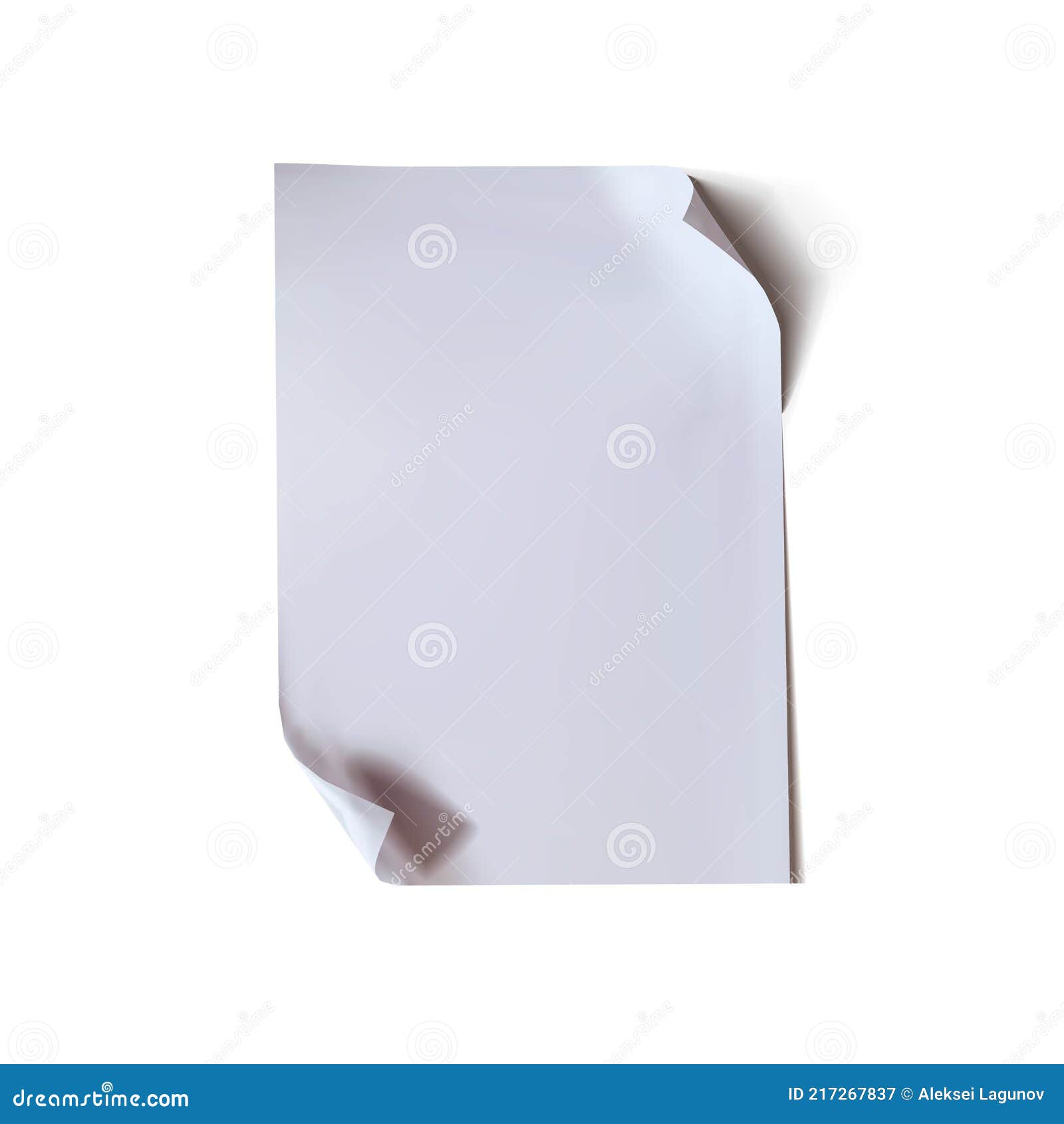 Vector White Paper with Curled Corners Isolated on White Background ...