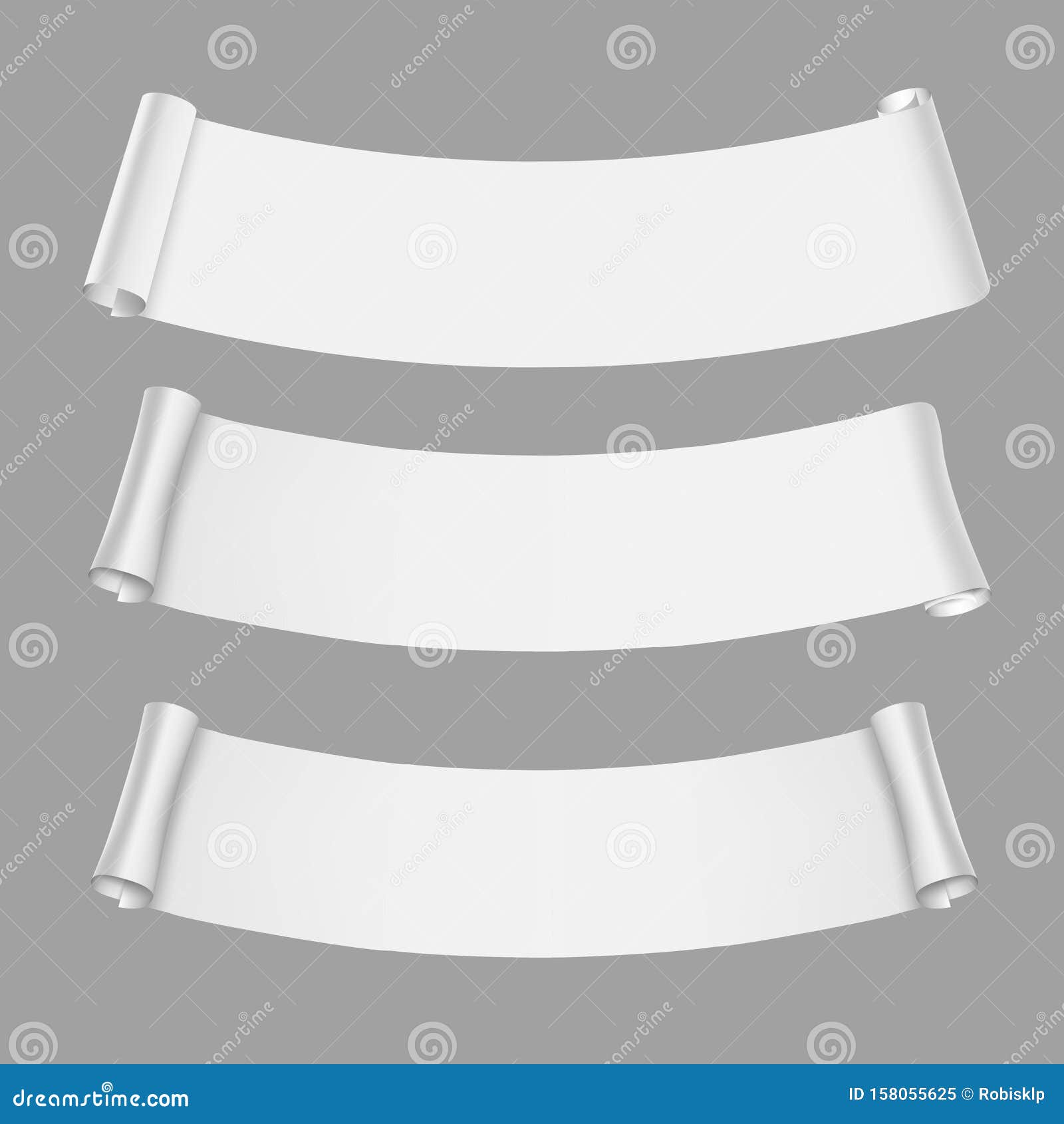 Vector White Paper Scroll Banners Stock Vector - Illustration of ...