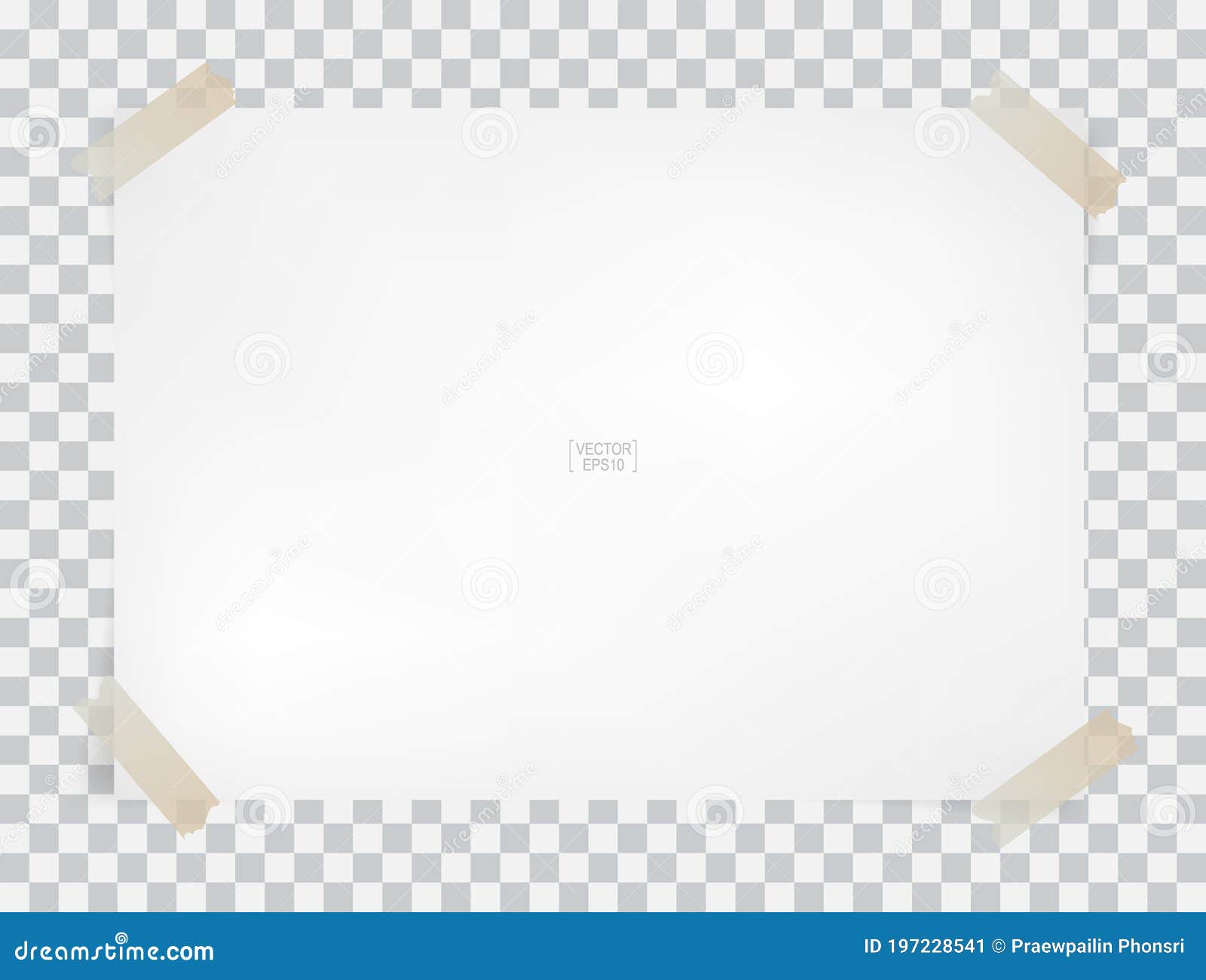 Vector White Paper Stick on Transparent Background Stock Vector ...