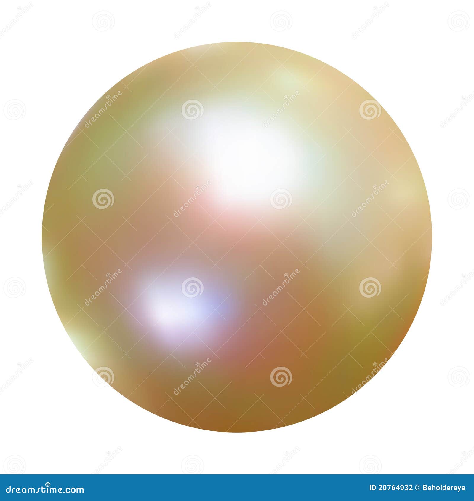 White Pearl Realistic 3d On White Background. Shiny Natural White Sea ...