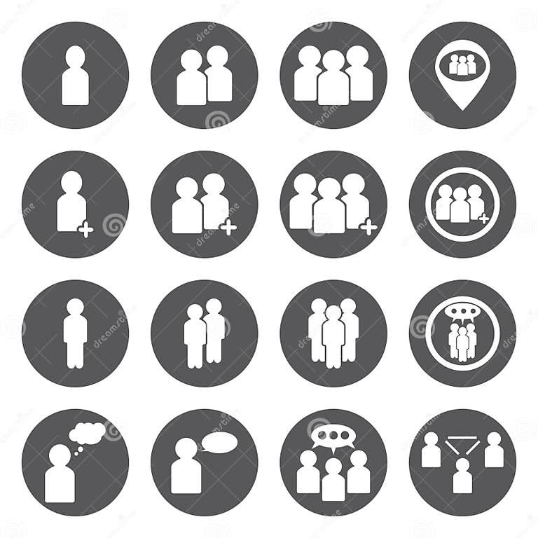 Vector White People Icons Set Stock Vector - Illustration of people ...
