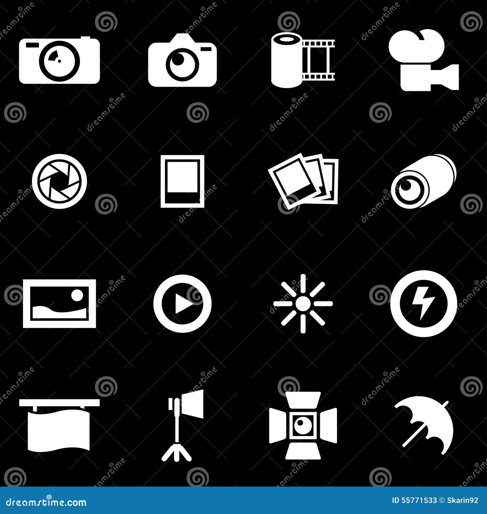 Vector White Photo Icon Set Stock Vector - Illustration of icons ...