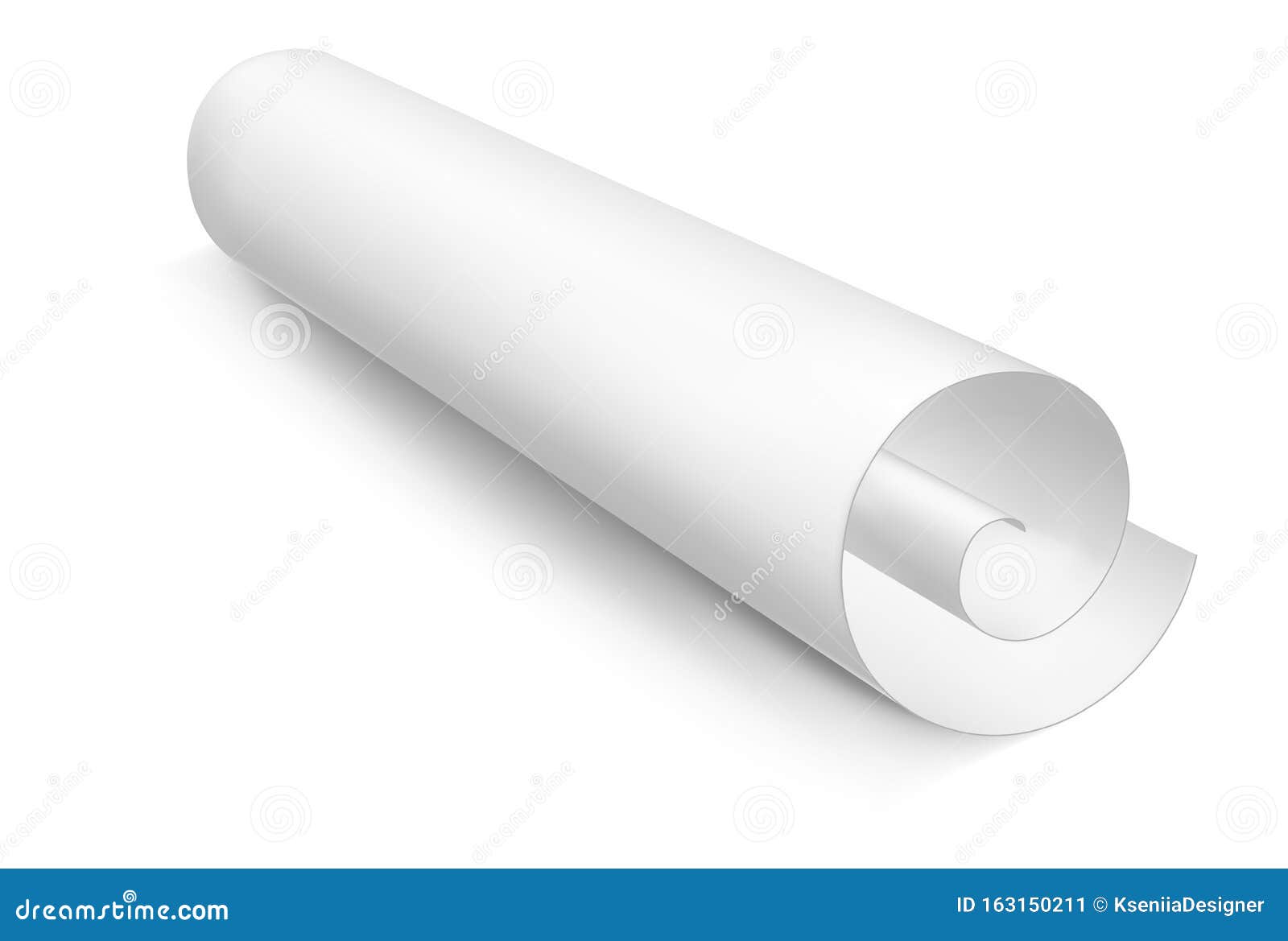 Vector White Realictic Paper Roll. Medieval Rolled Parchment Stock ...