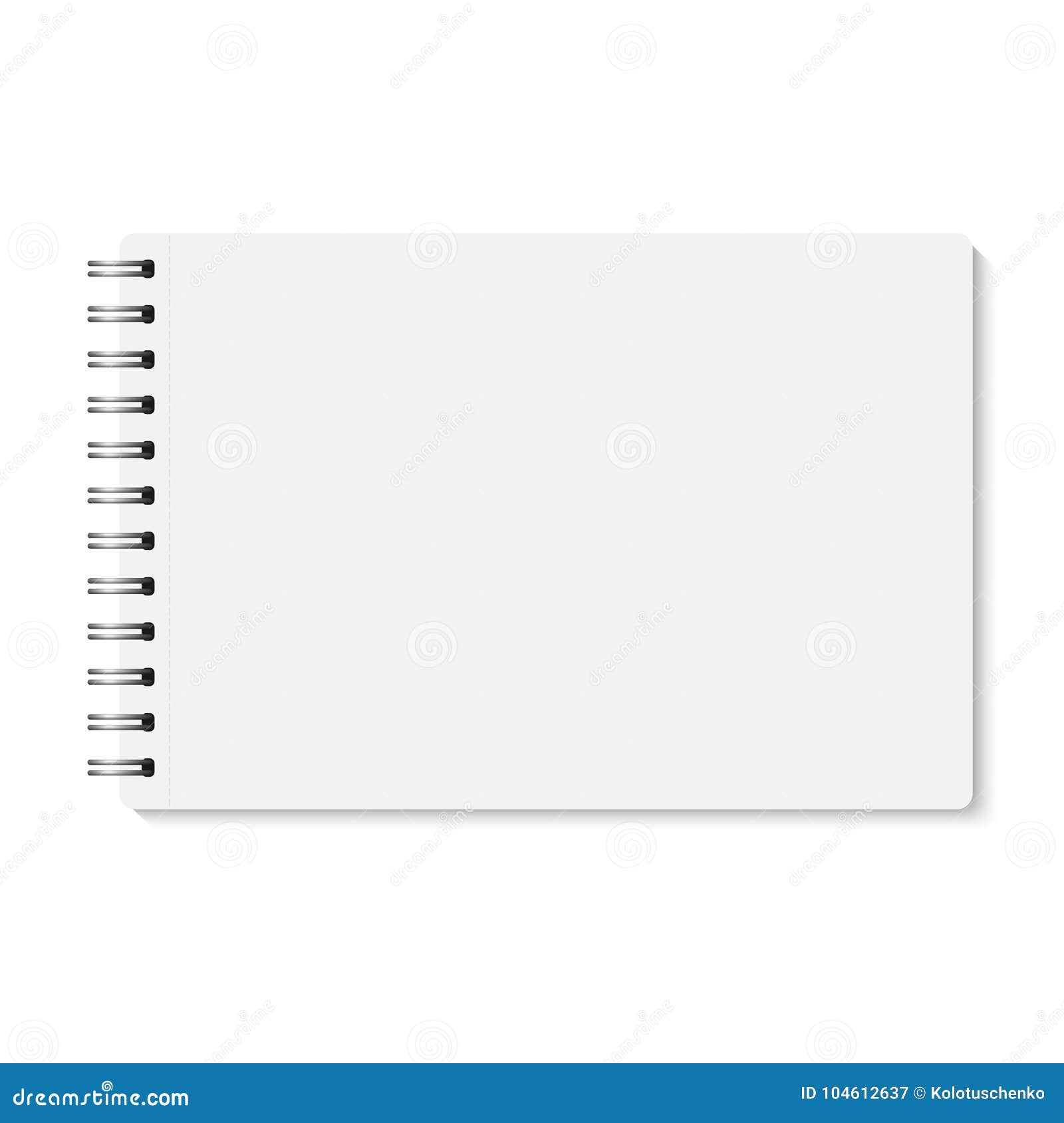 Spiral Bound Notebook Mockup, Vertical Blank Sketchbook, Template Or ...