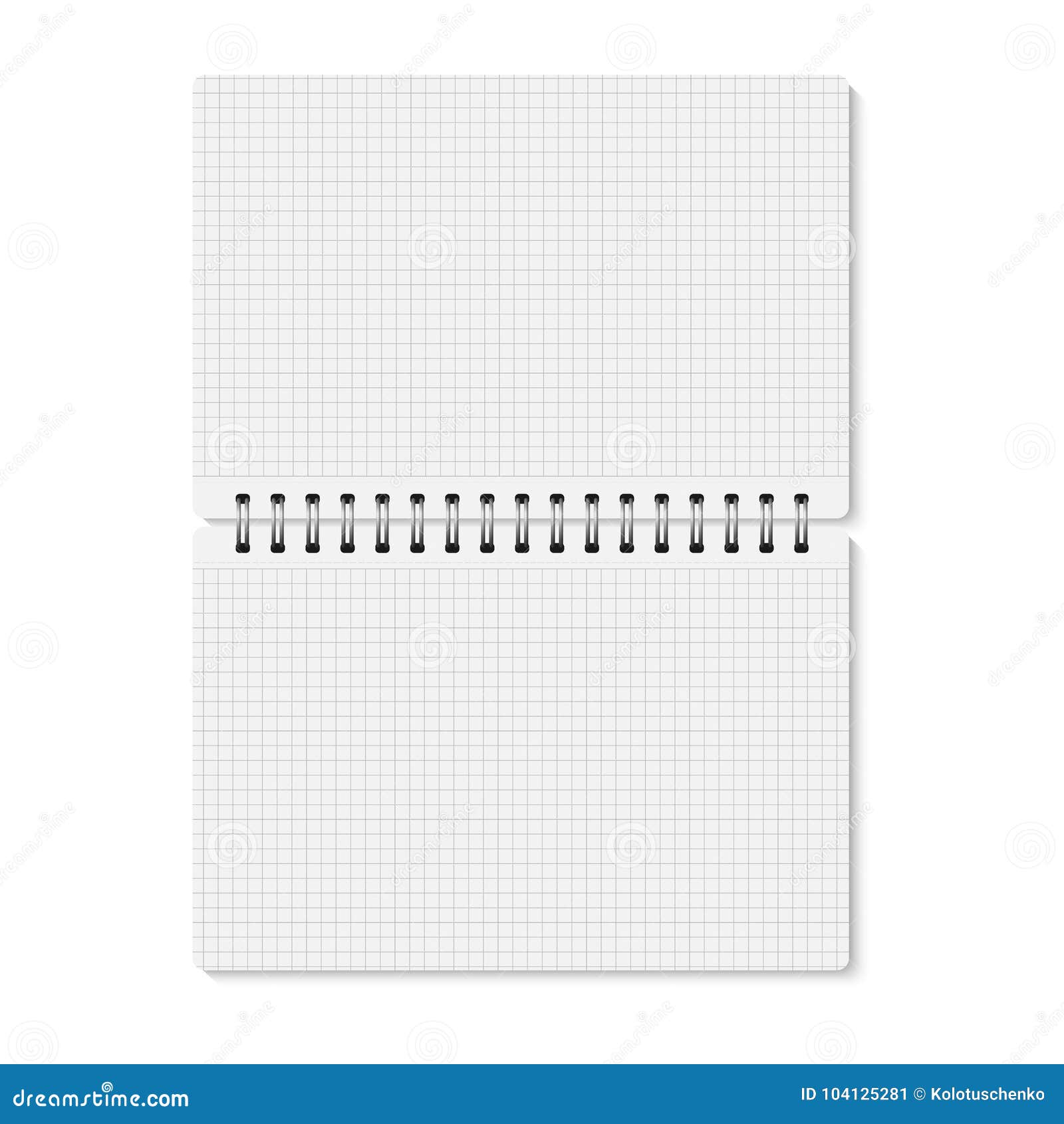 Vector White Realistic Opened Spiral Bound Notebook Stock Vector ...