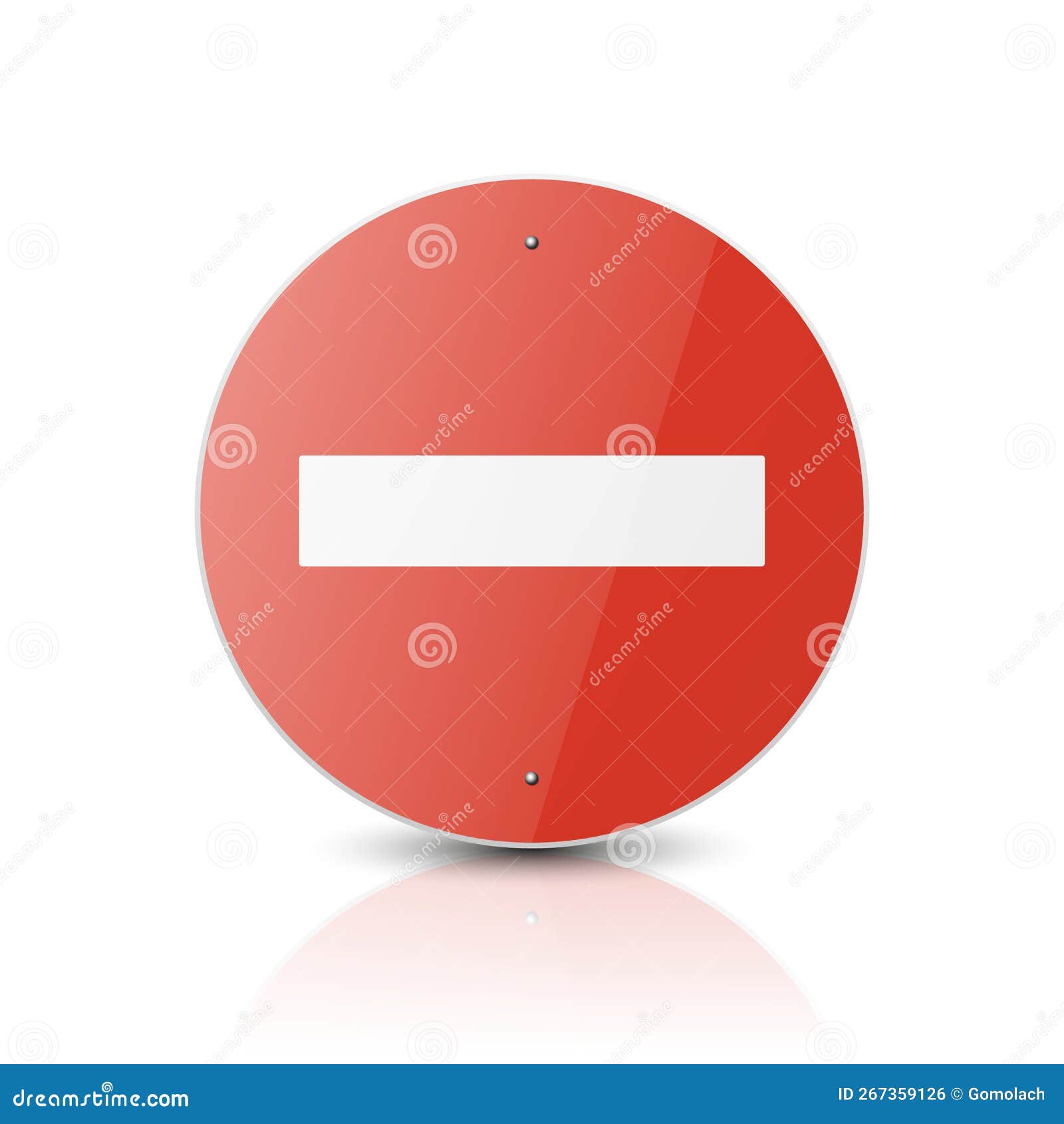 Vector White and Red Round Glossy Prohibition Stop Sign - Warning ...