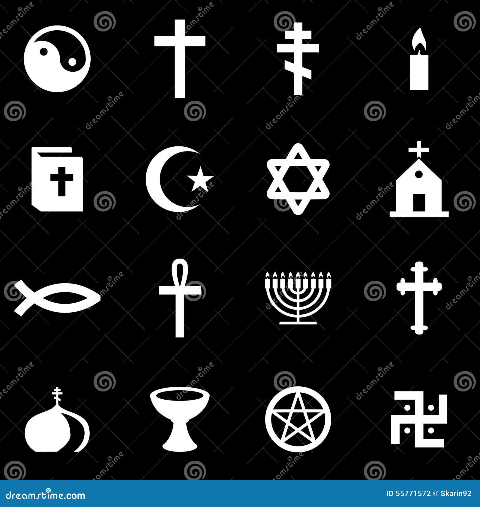 Vector White Religion Icon Set Stock Vector - Illustration of icon ...