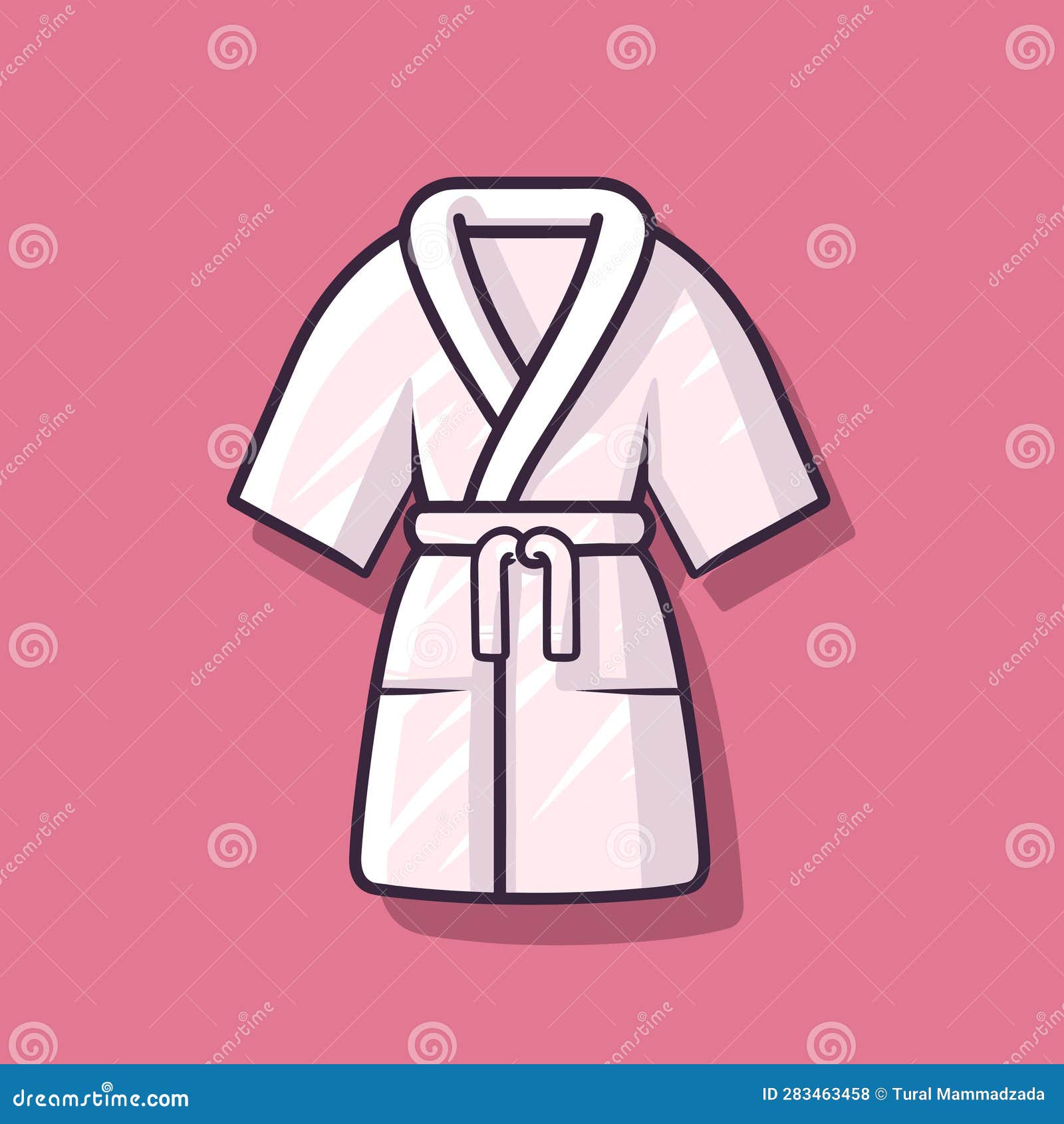 Vector of a White Robe Icon on a Pink Background Stock Vector ...