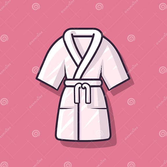 Vector of a White Robe Icon on a Pink Background Stock Vector ...