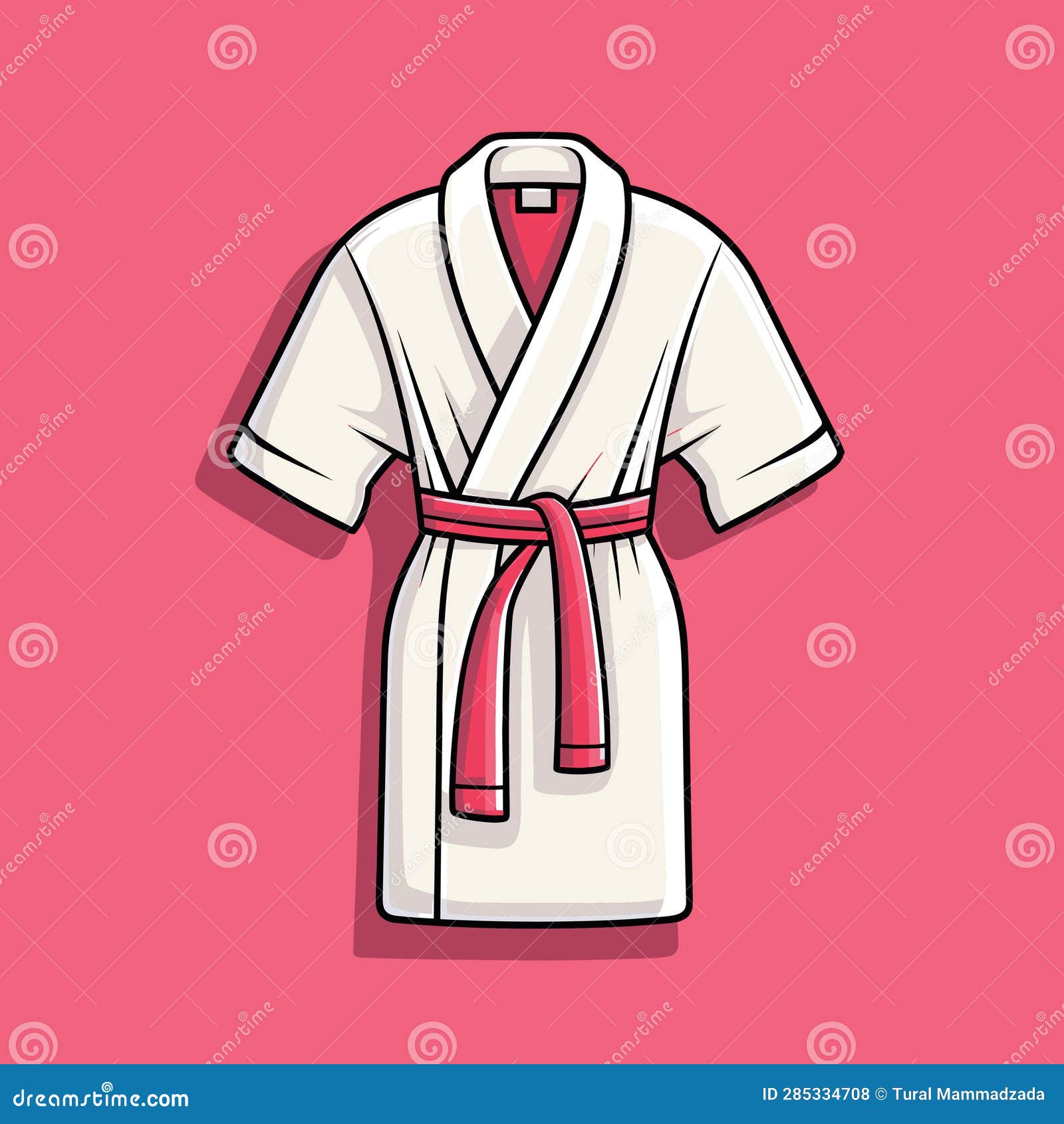 Vector of a White Robe with a Red Tie on a Pink Background Stock Vector ...