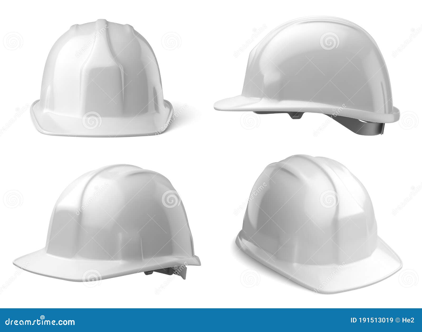 White Safety Helmet On Wooden Table With Blueprints. Safety Helmet For ...
