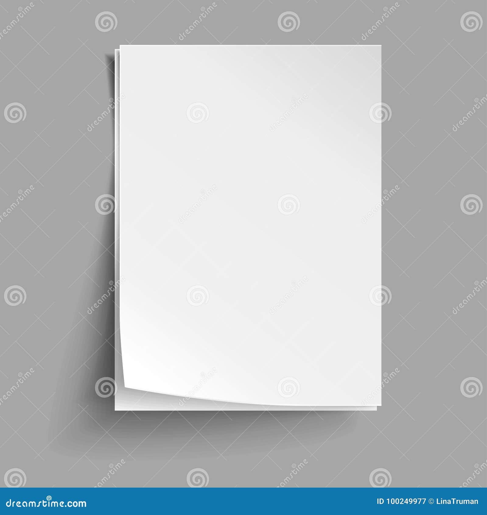Vector White Sheets of Paper. Realistic Empty Paper Note Stock Vector ...
