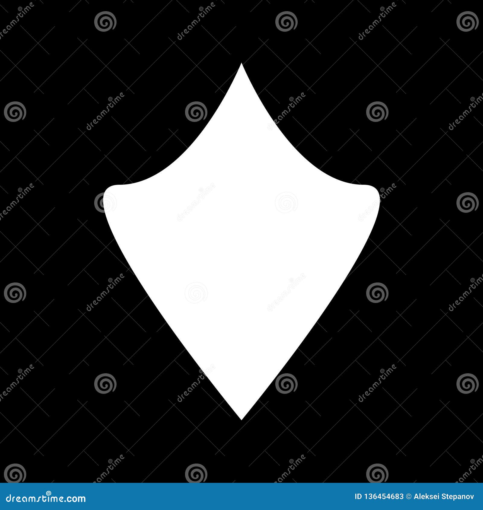 Vector White Shield Icon on Black Background Stock Illustration ...