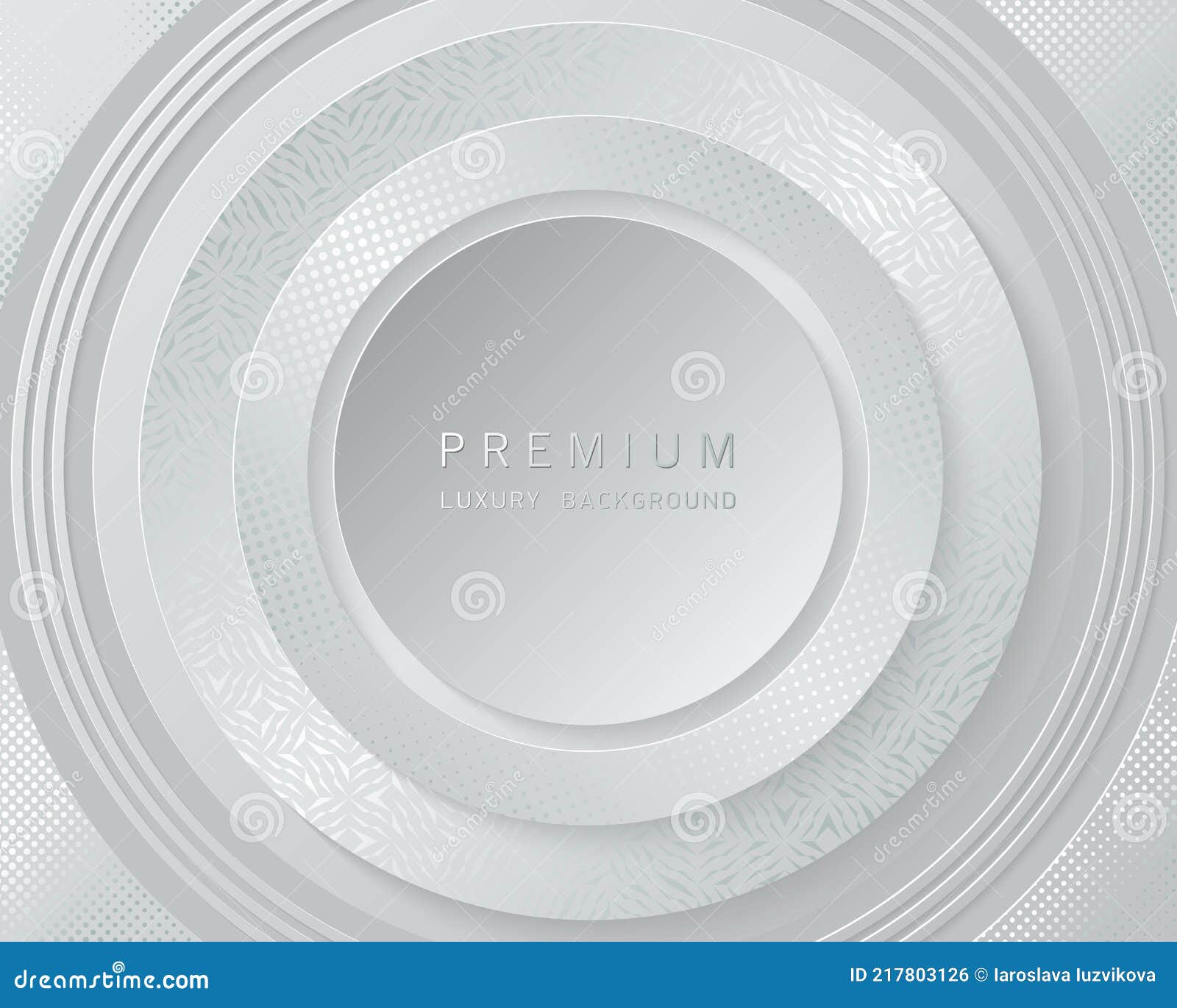 Vector White and Silver Abstract Round Luxury Frame. Geometric Platinum ...