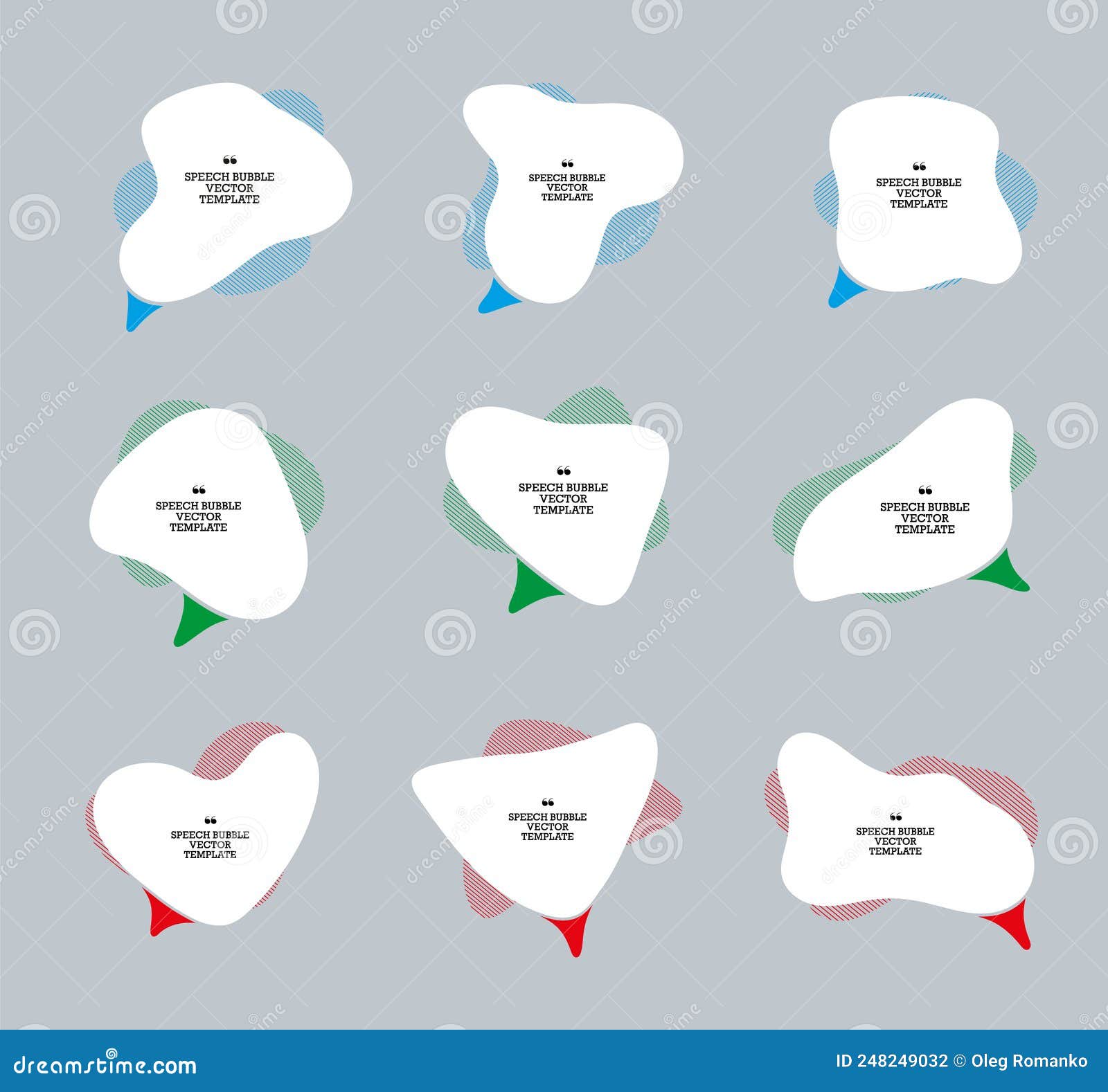 Vector White Speech Bubble with Stroked Color Repeating Shape ...