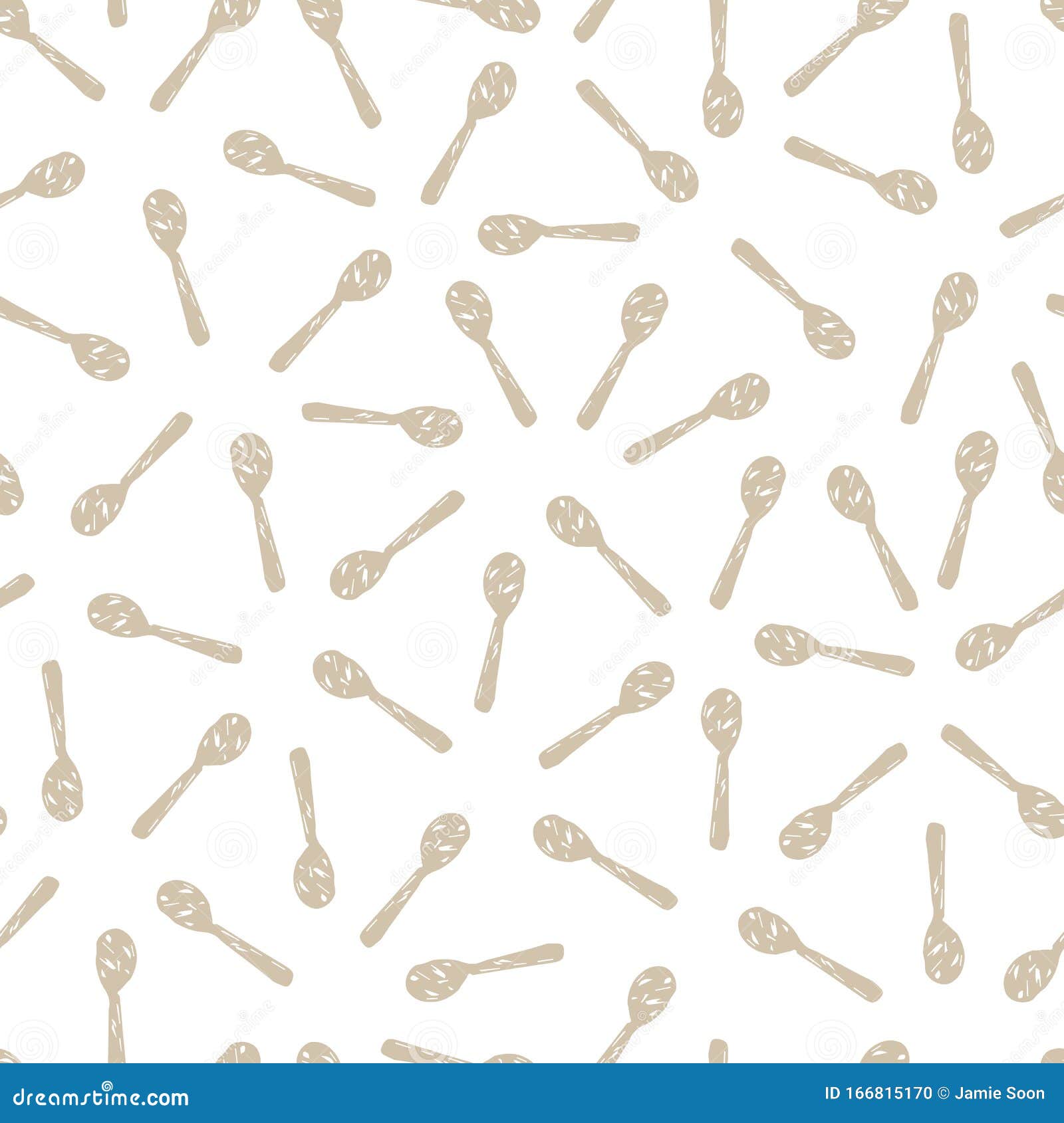 Vector White Spoons Simple Monochrome Repeat Pattern. Perfect for ...