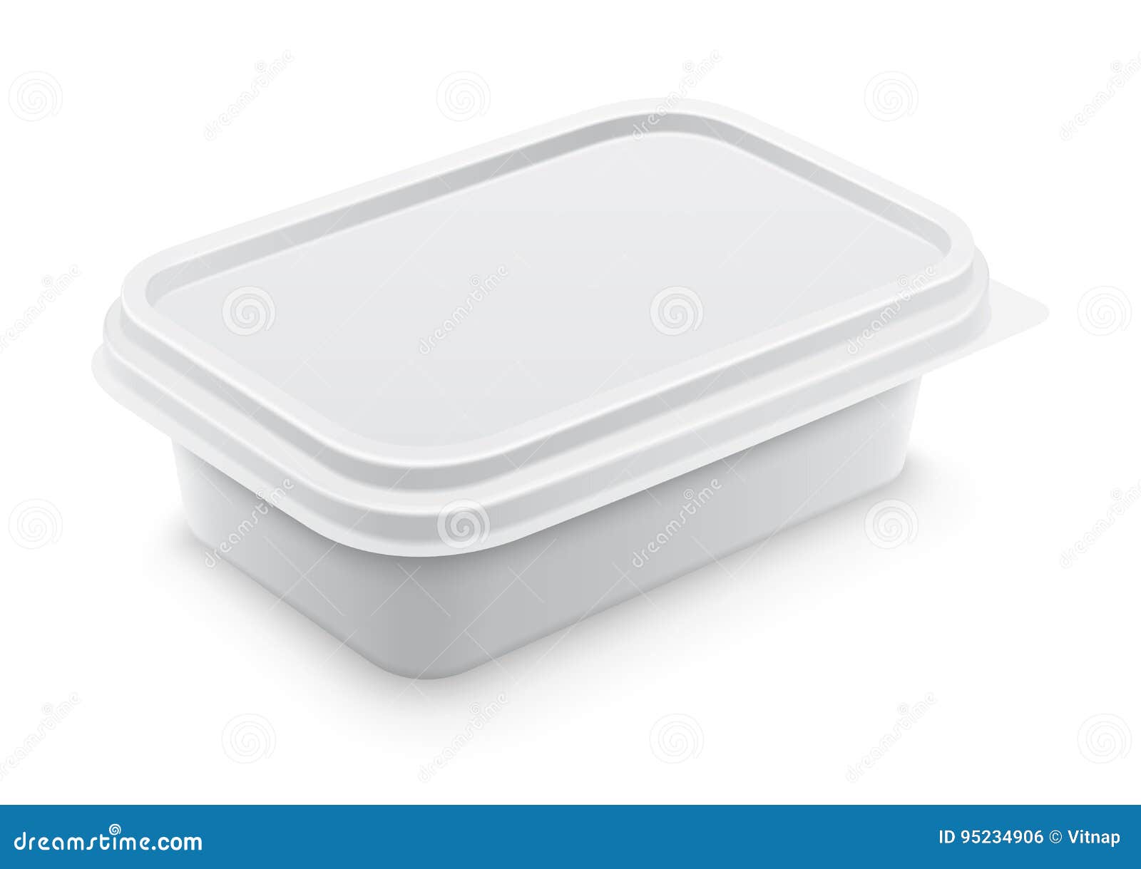 Vector White Square Container for Butter, Melted Cheese or Margarine ...
