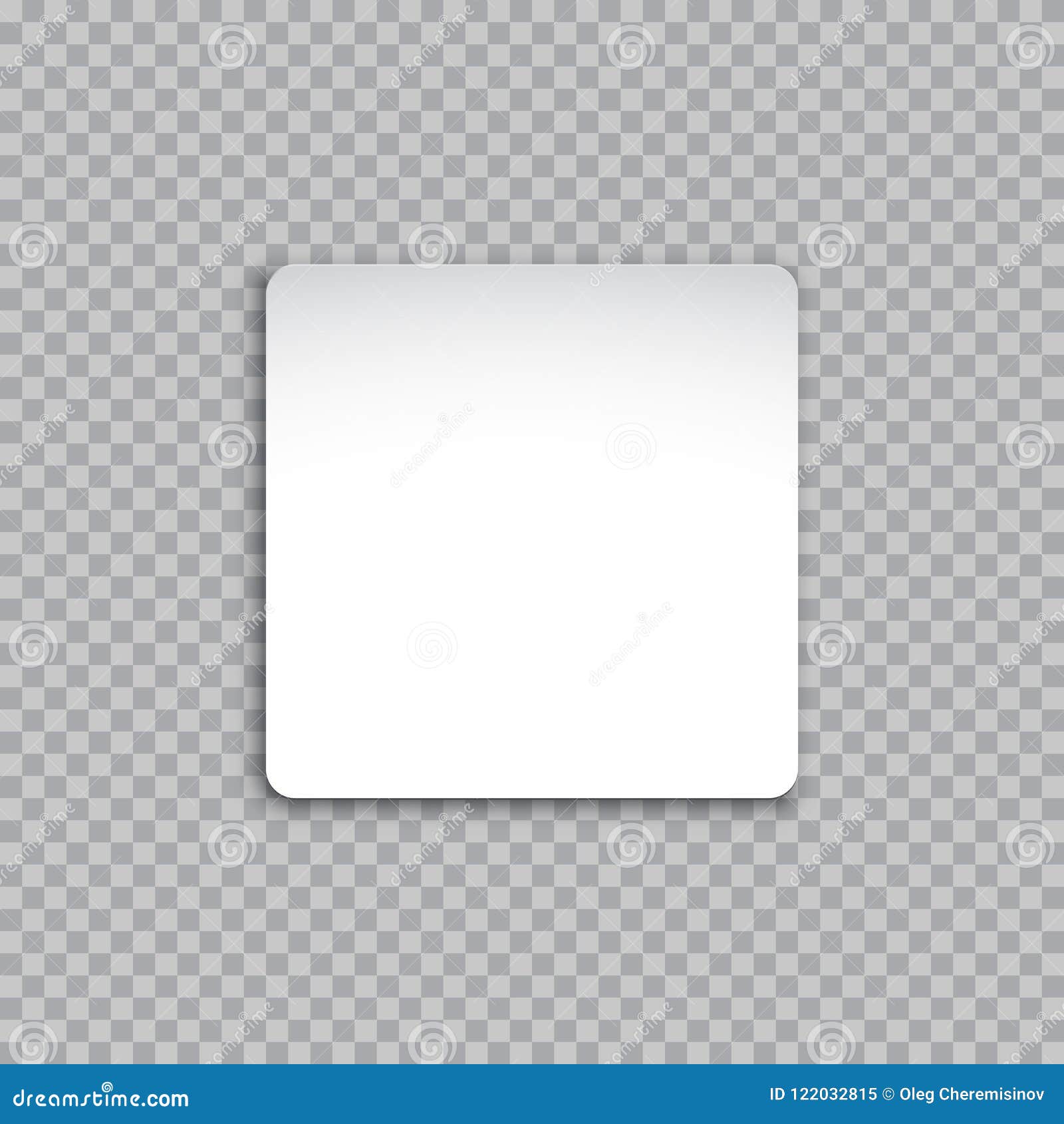 Vector White Square Sticker Isolated on Transparent Background. Stock ...