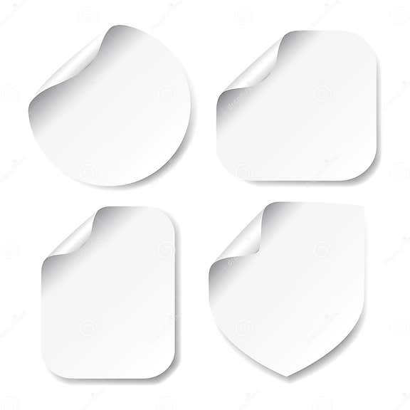 Vector white stickers stock vector. Illustration of fabric - 16639727