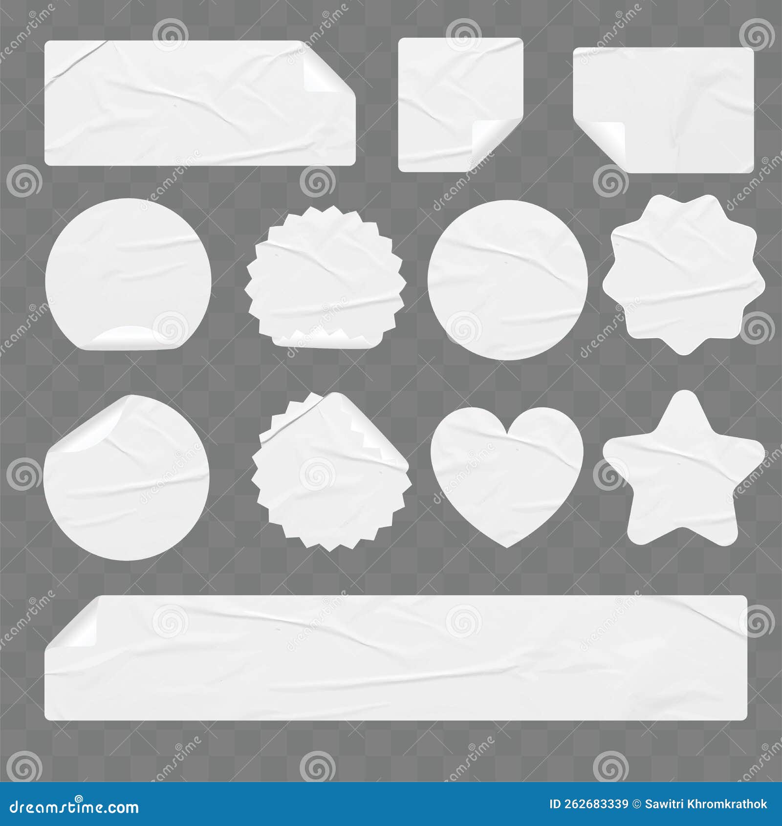 Different Creased Torn Paper Posters As Background Stock Photography ...