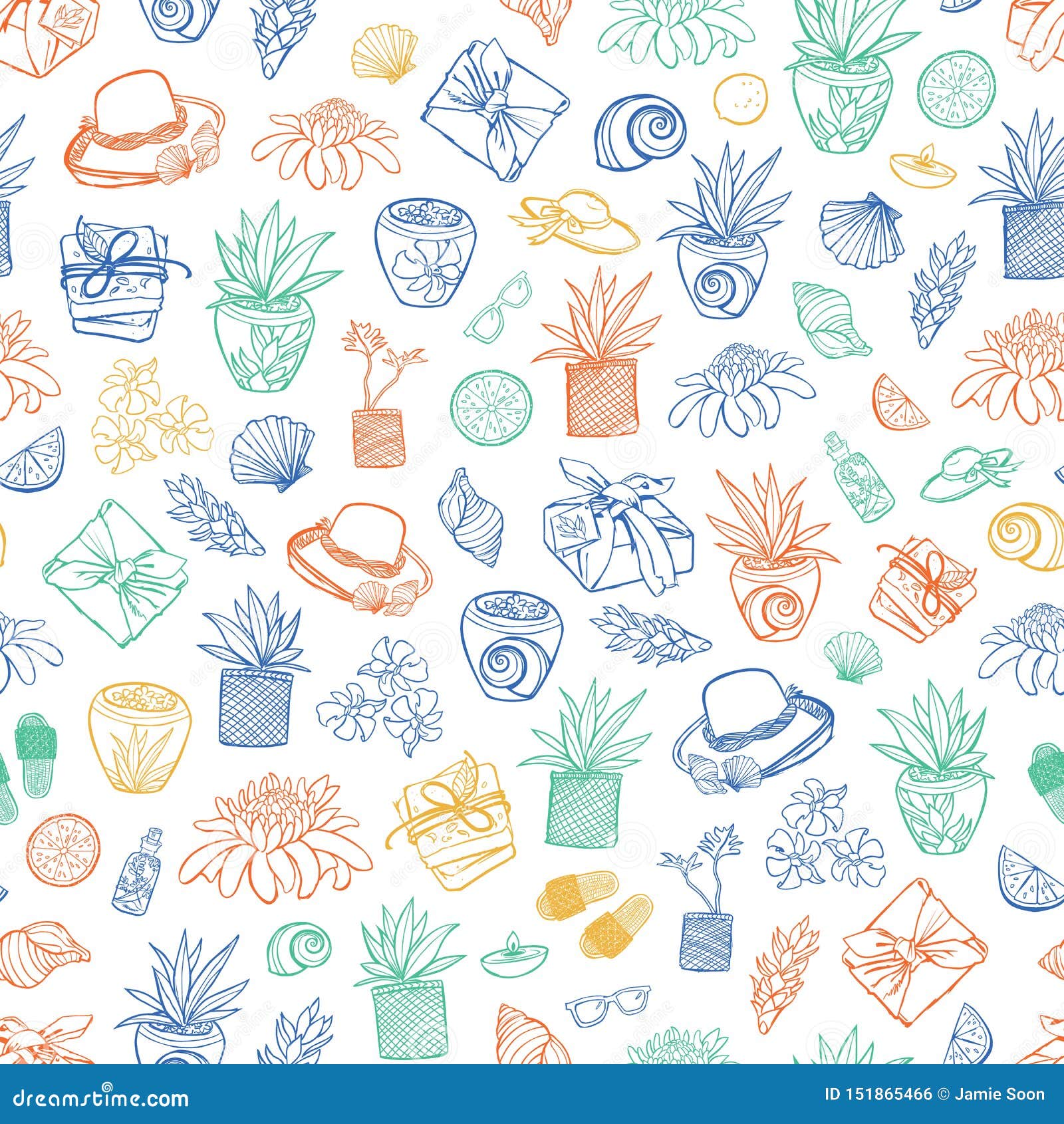 Vector White Tropical Beach Resort Spa Repeat Pattern. Suitable for ...