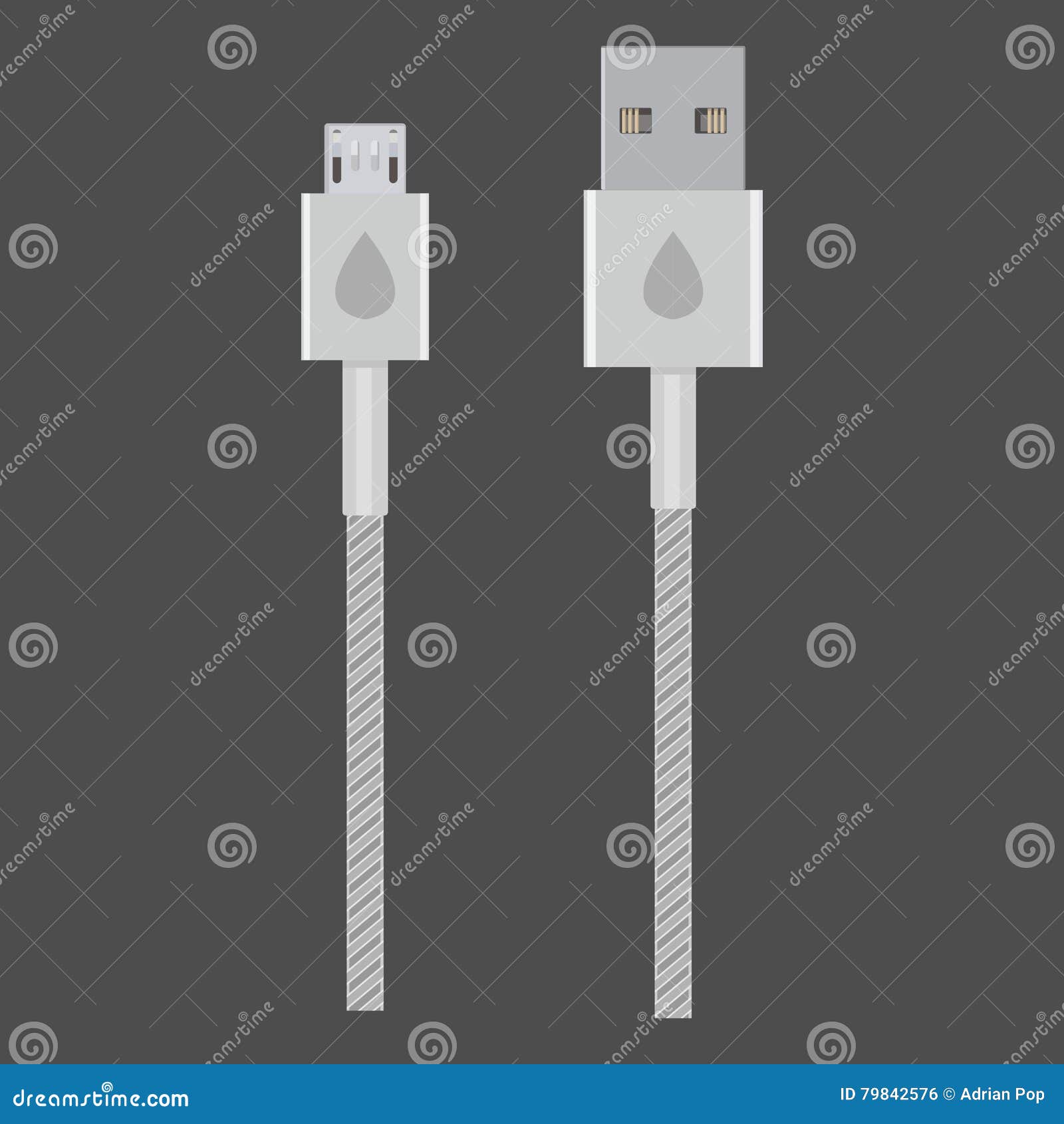 Usb Cable Connectors. Realistic Vector Set Of Phone Jacks For Cabling ...