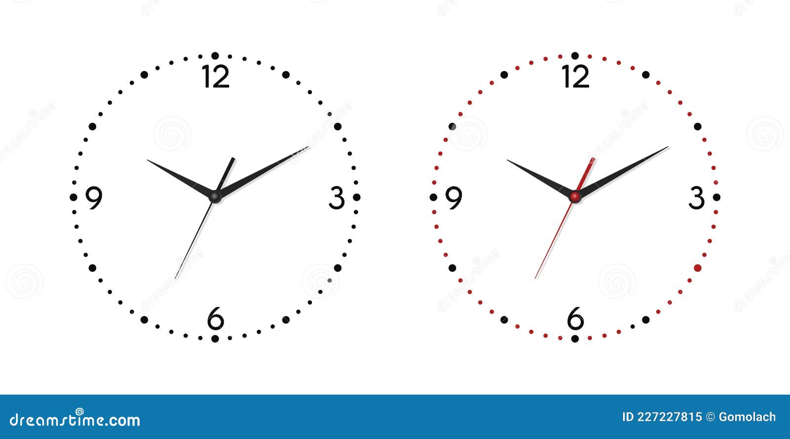 Vector White Wall Office Clock Dial Set Isolated on White Background ...