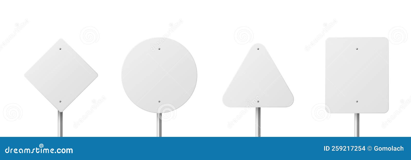 Vector White Warning, Danger Stop Sign Icon Set Isolated. Rhombus ...