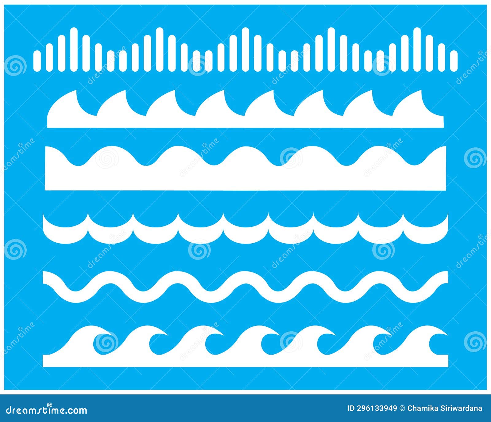 Vector White Wave Icons Set Stock Vector - Illustration of design ...