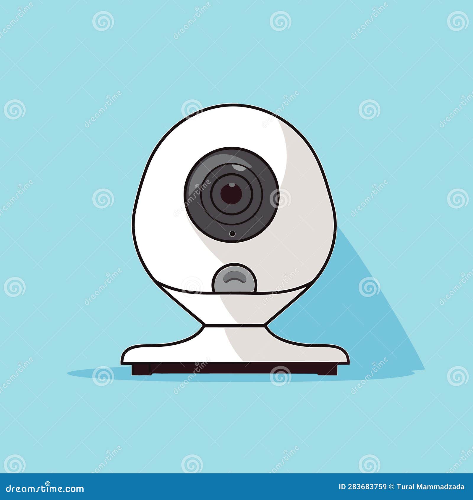 Vector of a White Webcam Icon Sitting on Top of a Blue Surface Stock ...